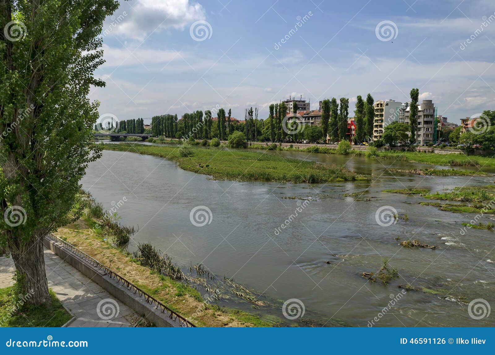 River Maritsa in Plovdiv Town Stock Photo - Image of water, grass: 46591126
