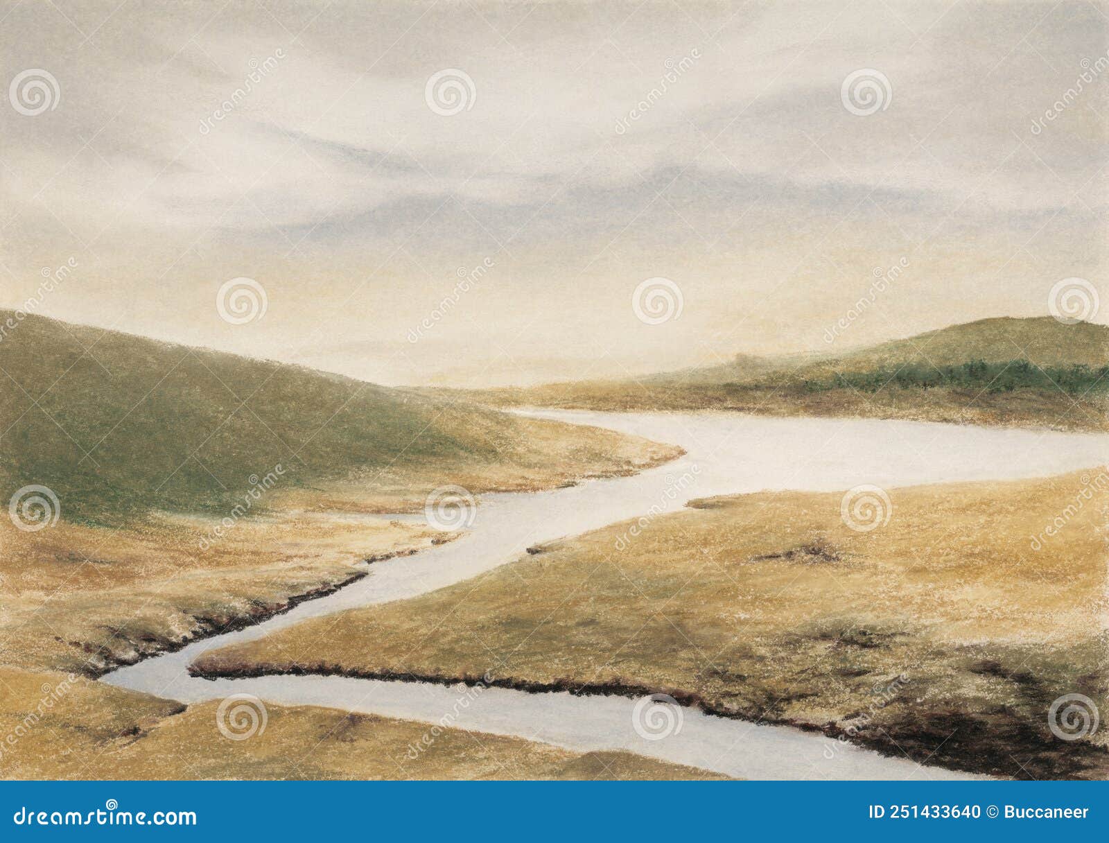 River meander stock illustration. Illustration of painted - 251433640