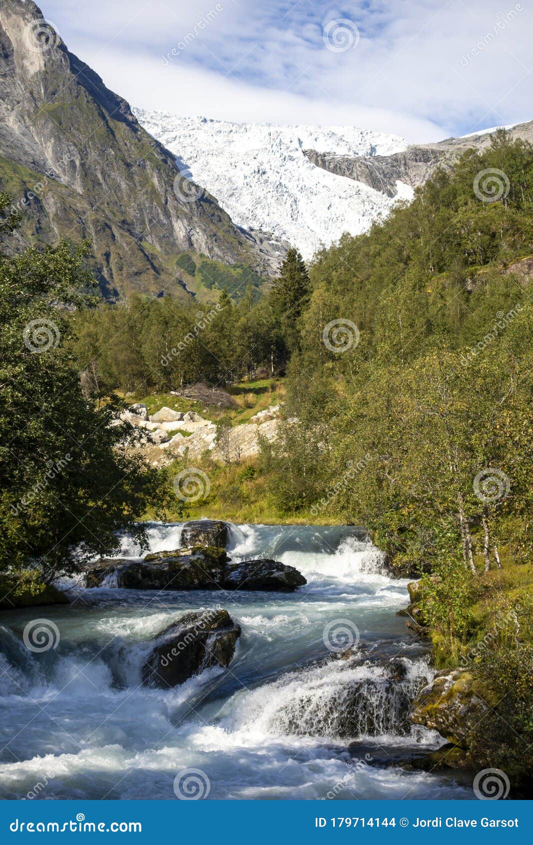 River of Melting Water from Josteldalsbreen Glacier Stock Photo - Image ...