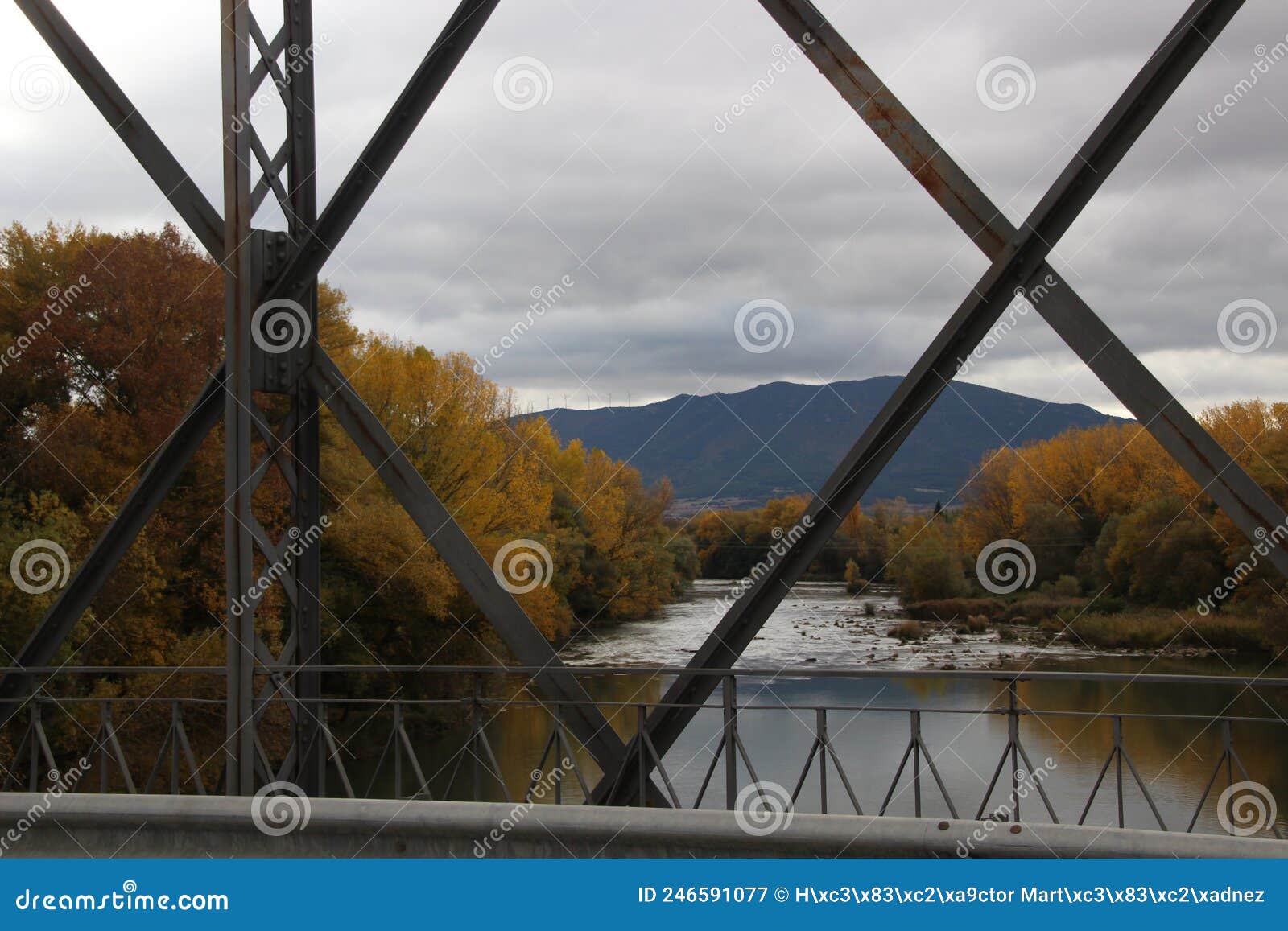 River from a metal bridge stock image. Image of futuristic - 246591077