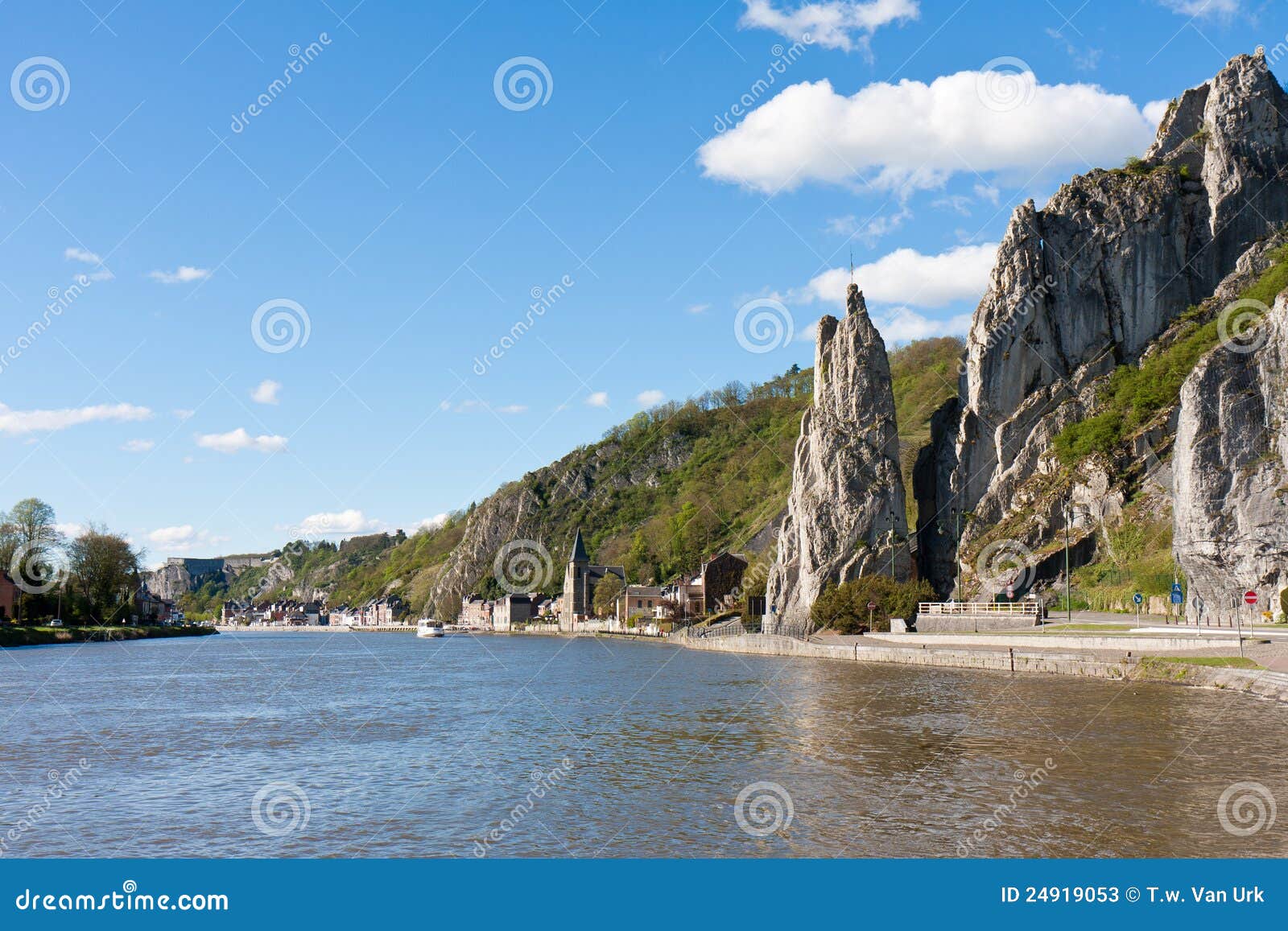 River Meuse Near Dinant in Belgium Stock Image - Image of grass, nature ...