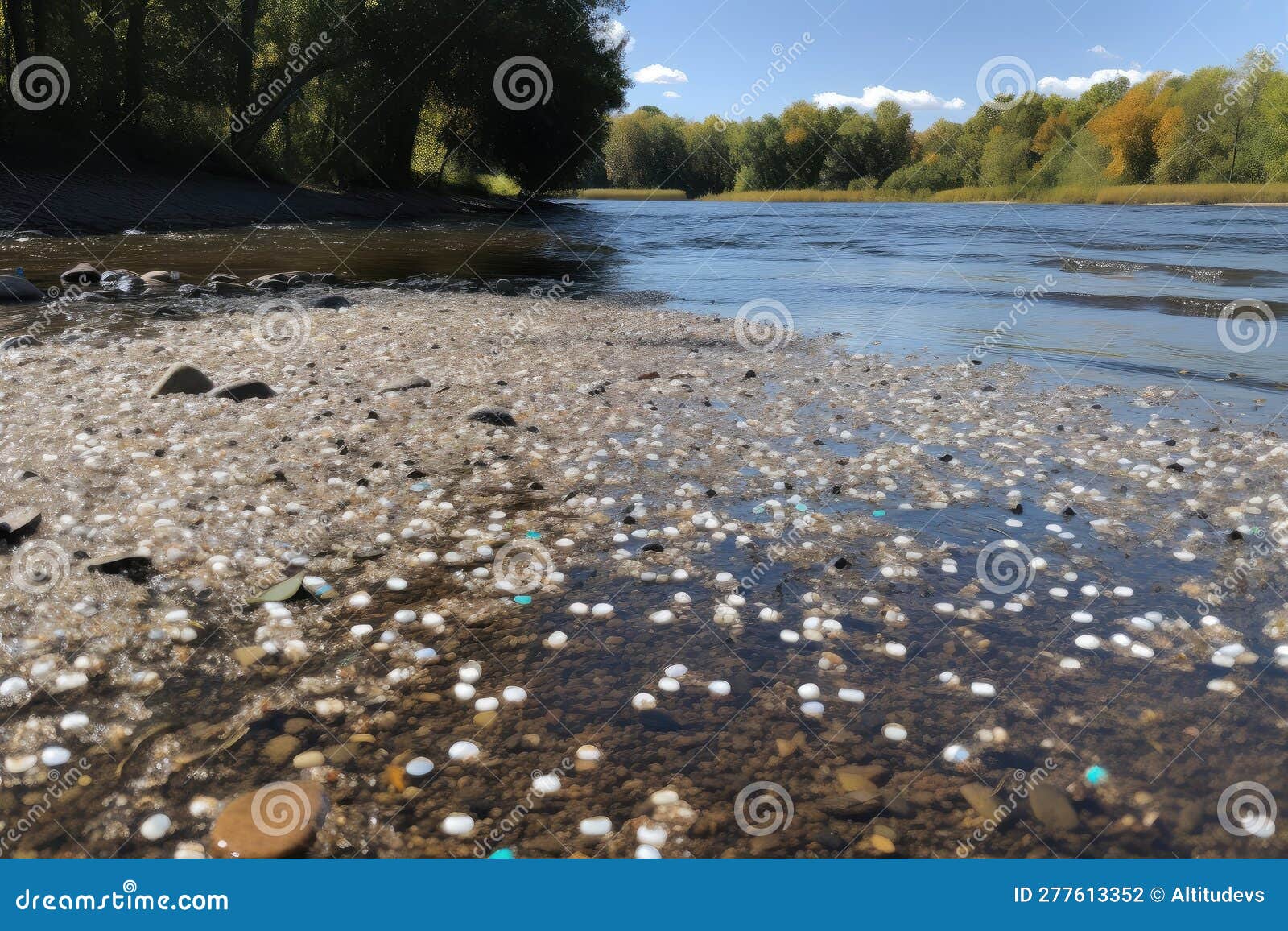 A River, With Microplastics Floating On The Surface Stock Photo ...