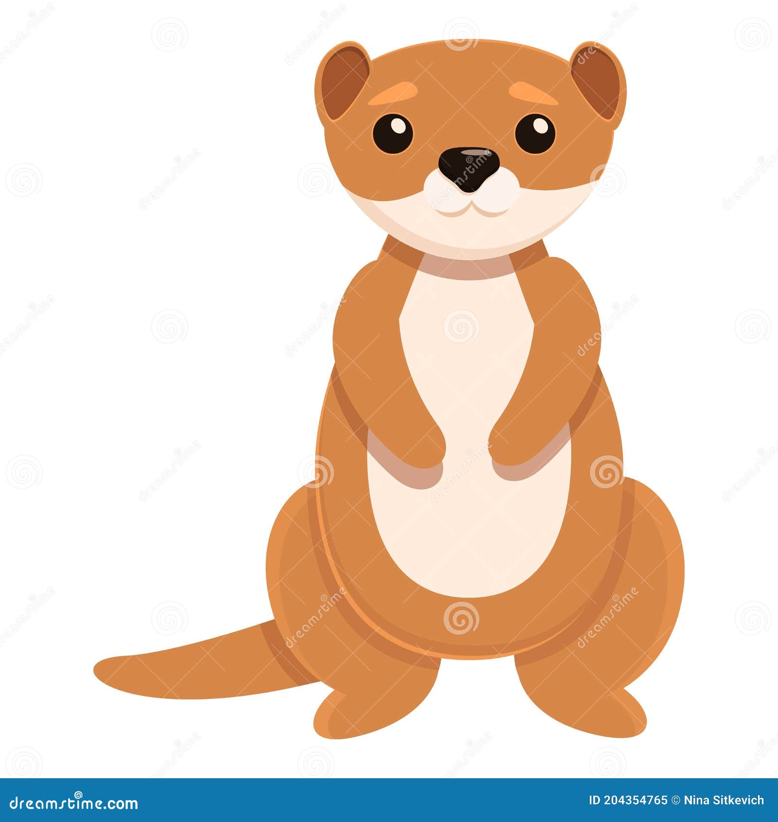 River Mink Icon, Cartoon Style Stock Vector - Illustration of adorable ...