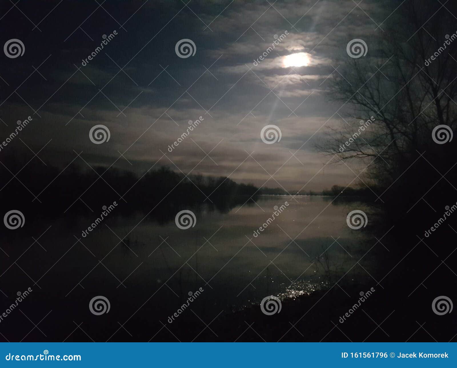 River in moonlight stock photo. Image of moonlight, river - 161561796