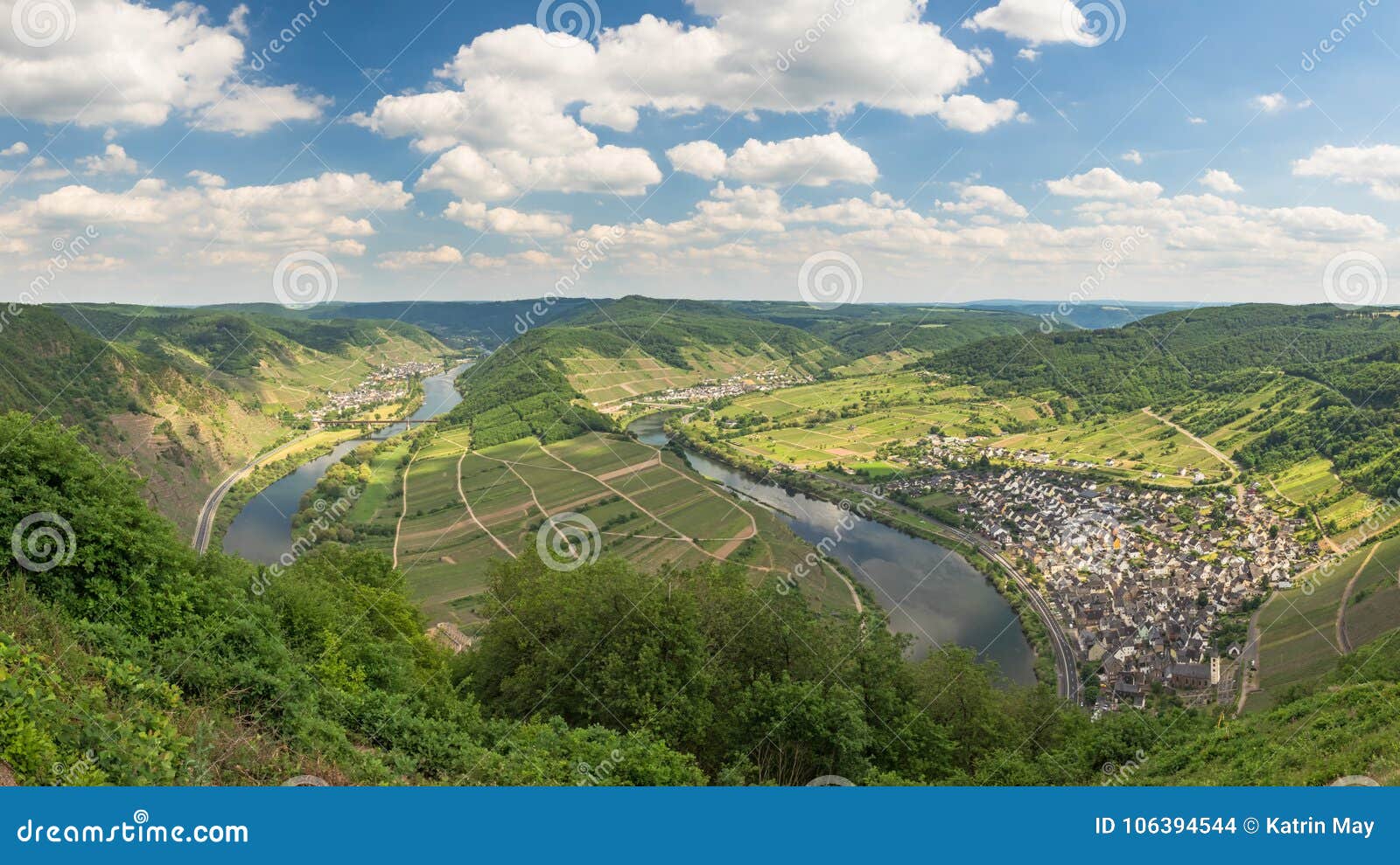 River Moselle Loop at Village Bremm Stock Photo - Image of bend ...