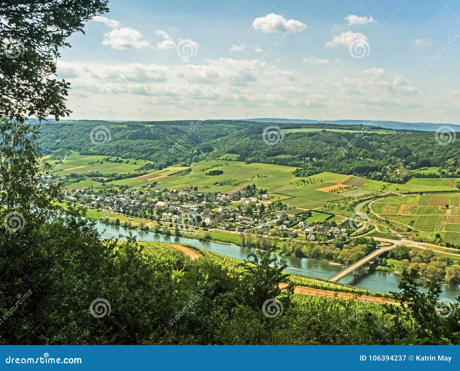 River Moselle Loop at Village Bremm Stock Image - Image of bremm ...