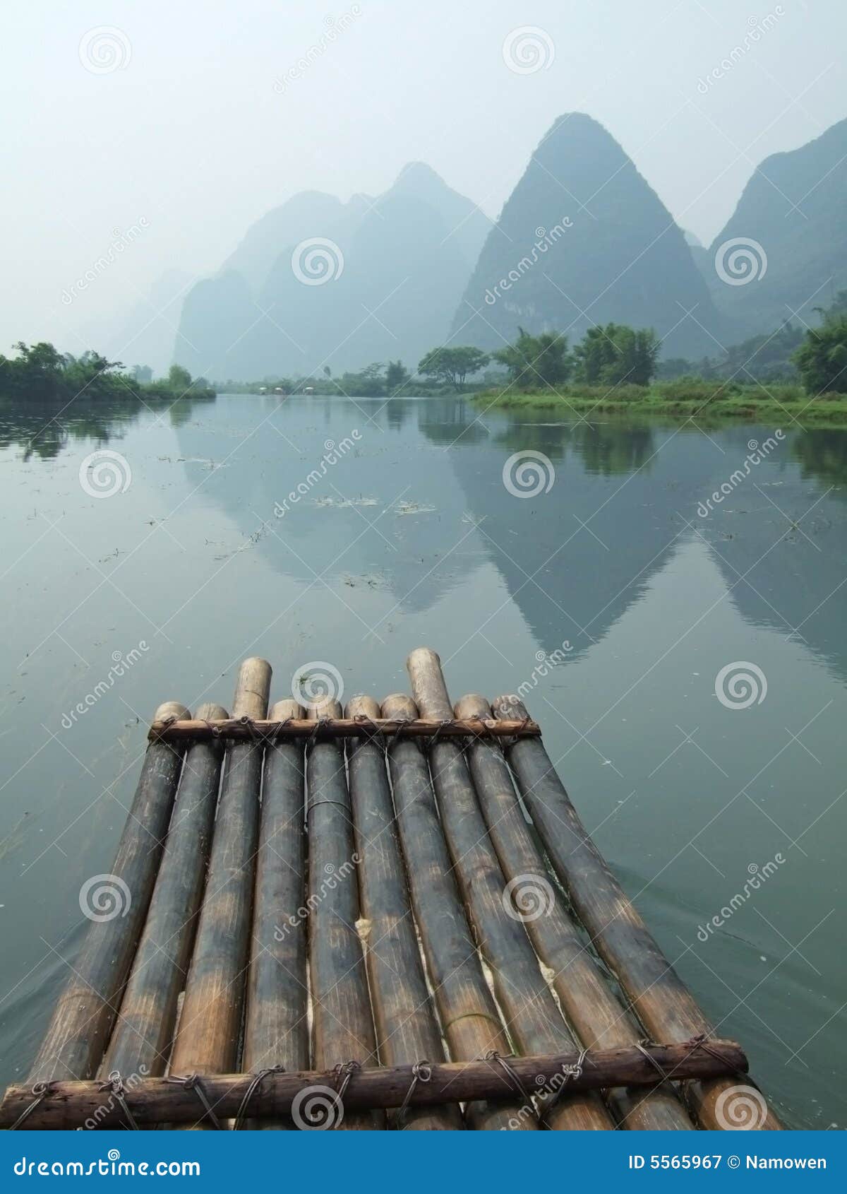Bamboo Raft At The Li River Stock Photography | CartoonDealer.com #5297030