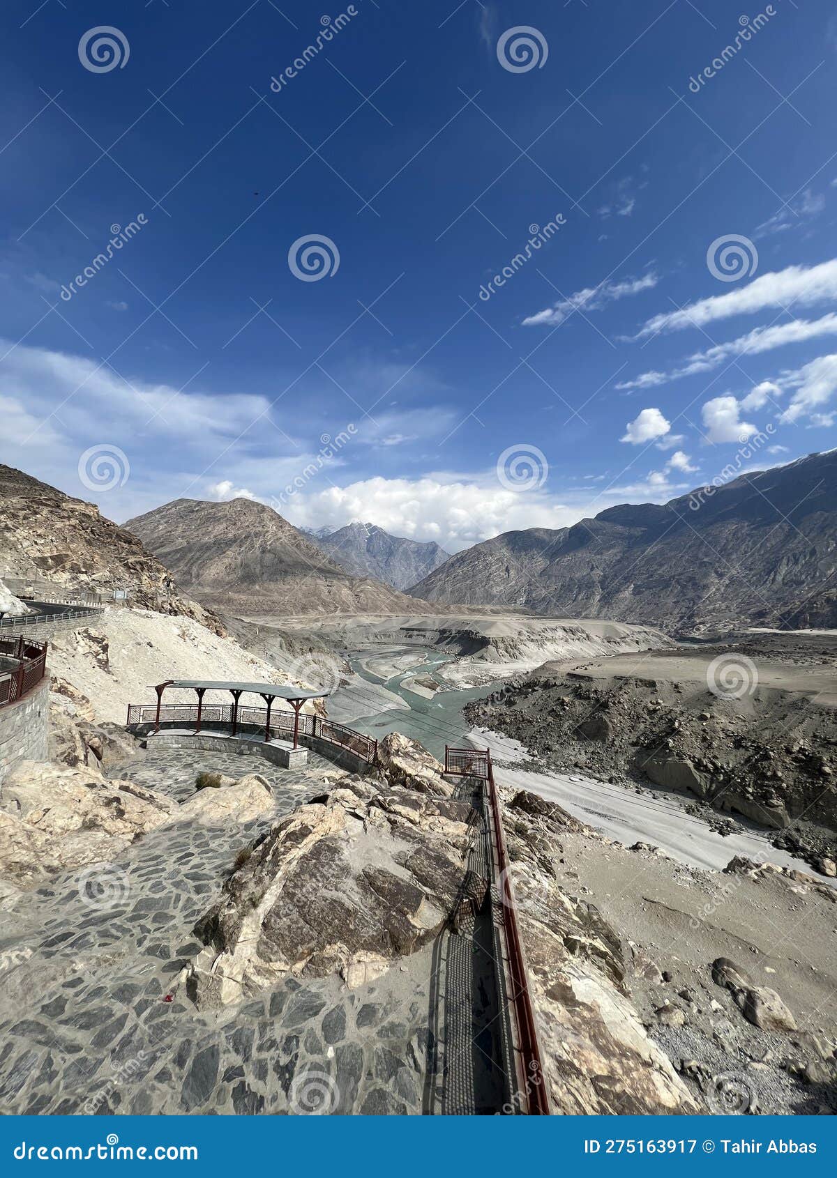 River in Mountain Gilgit Baltistan Stock Image - Image of clouds ...
