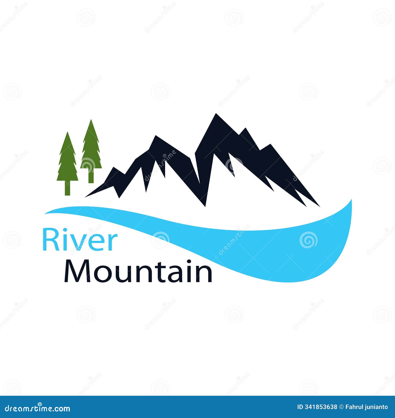 River Mountain Icon and Symbol Vector Illustration Stock Illustration ...