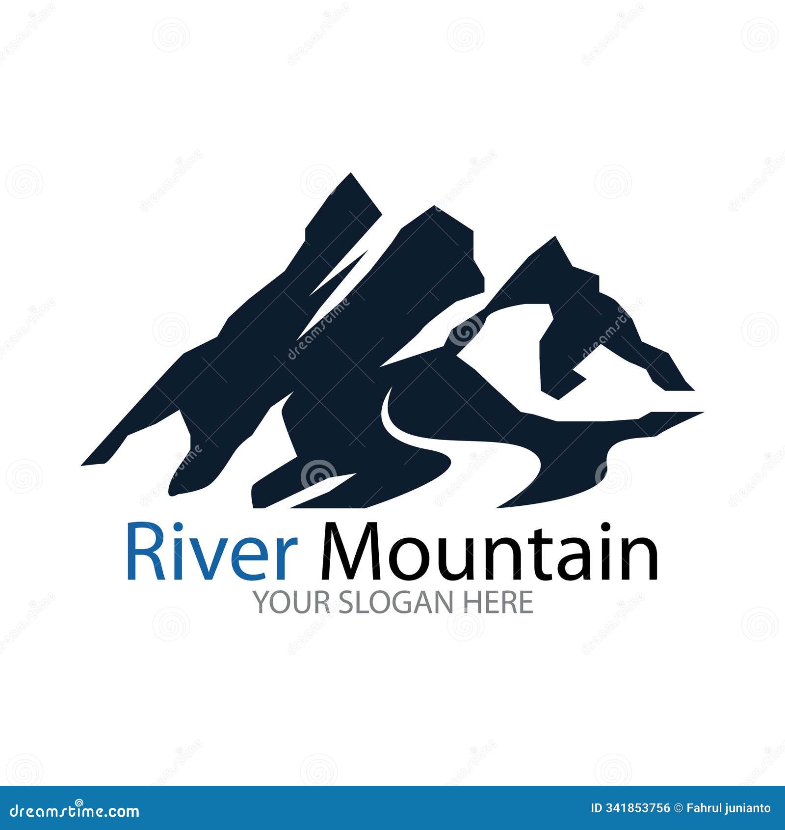 River Mountain Icon and Symbol Vector Illustration Stock Illustration ...