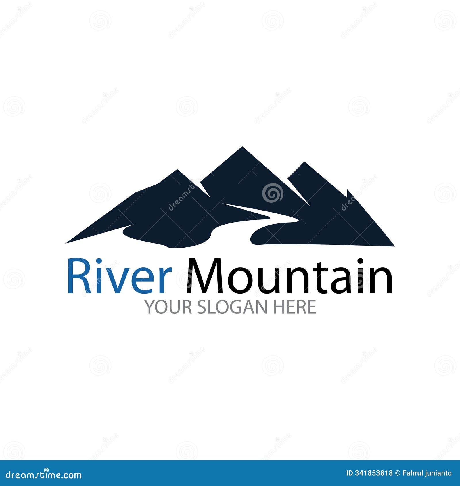 River Mountain Icon and Symbol Vector Illustration Stock Illustration ...