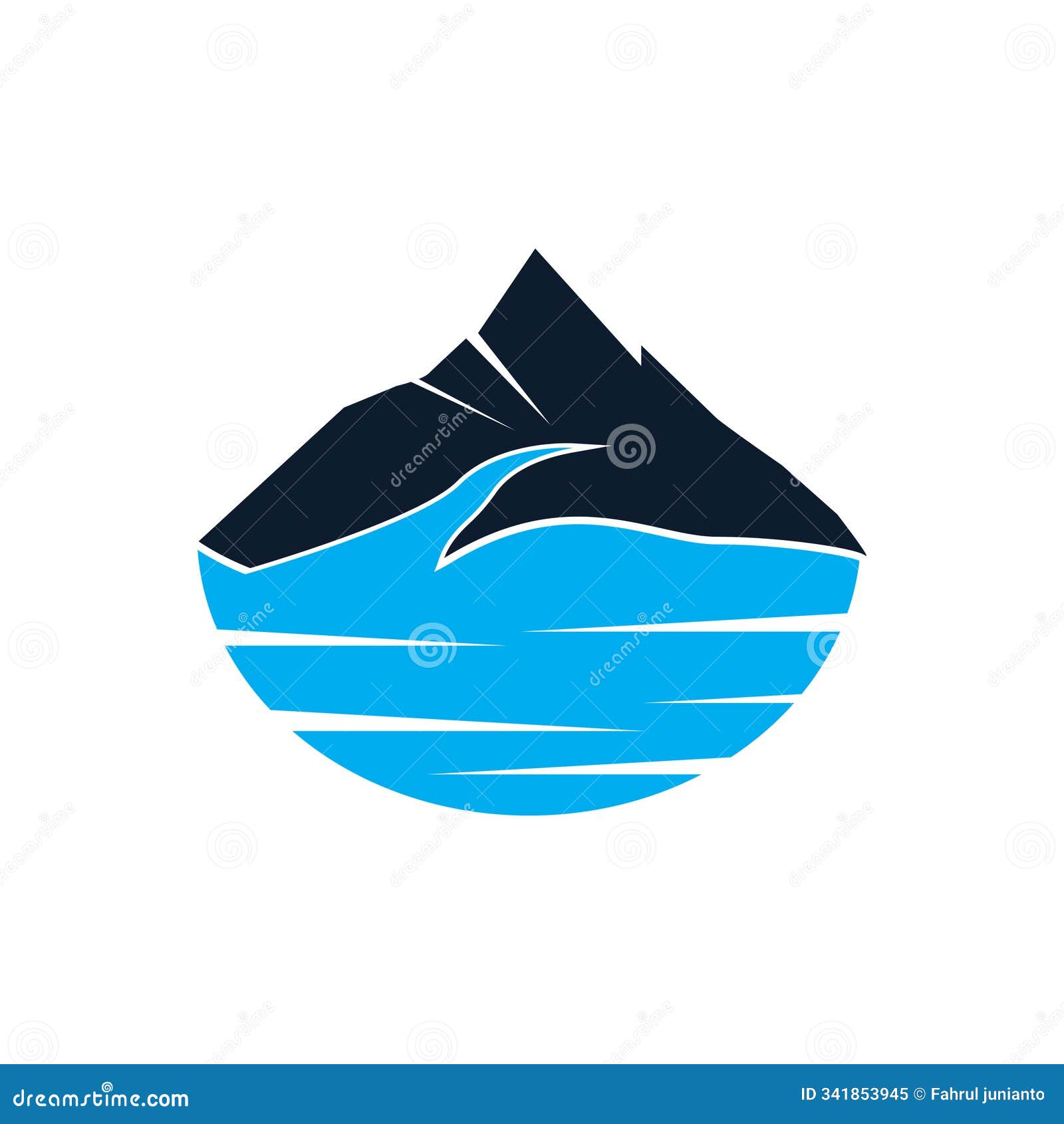 River Mountain Icon and Symbol Vector Illustration Stock Illustration ...