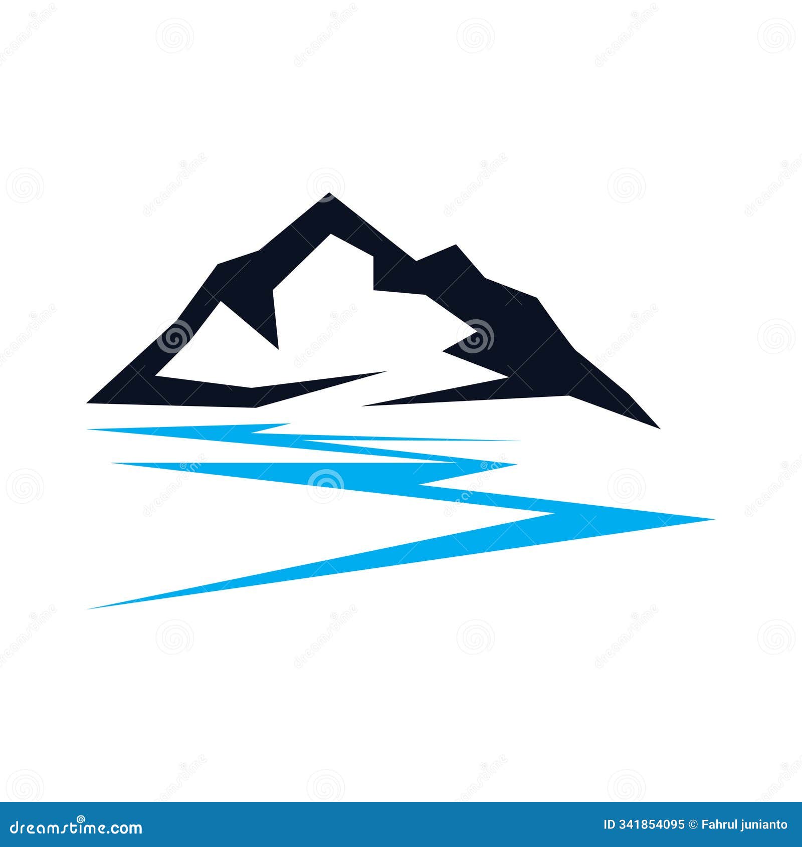 River Mountain Icon and Symbol Vector Illustration Stock Illustration ...
