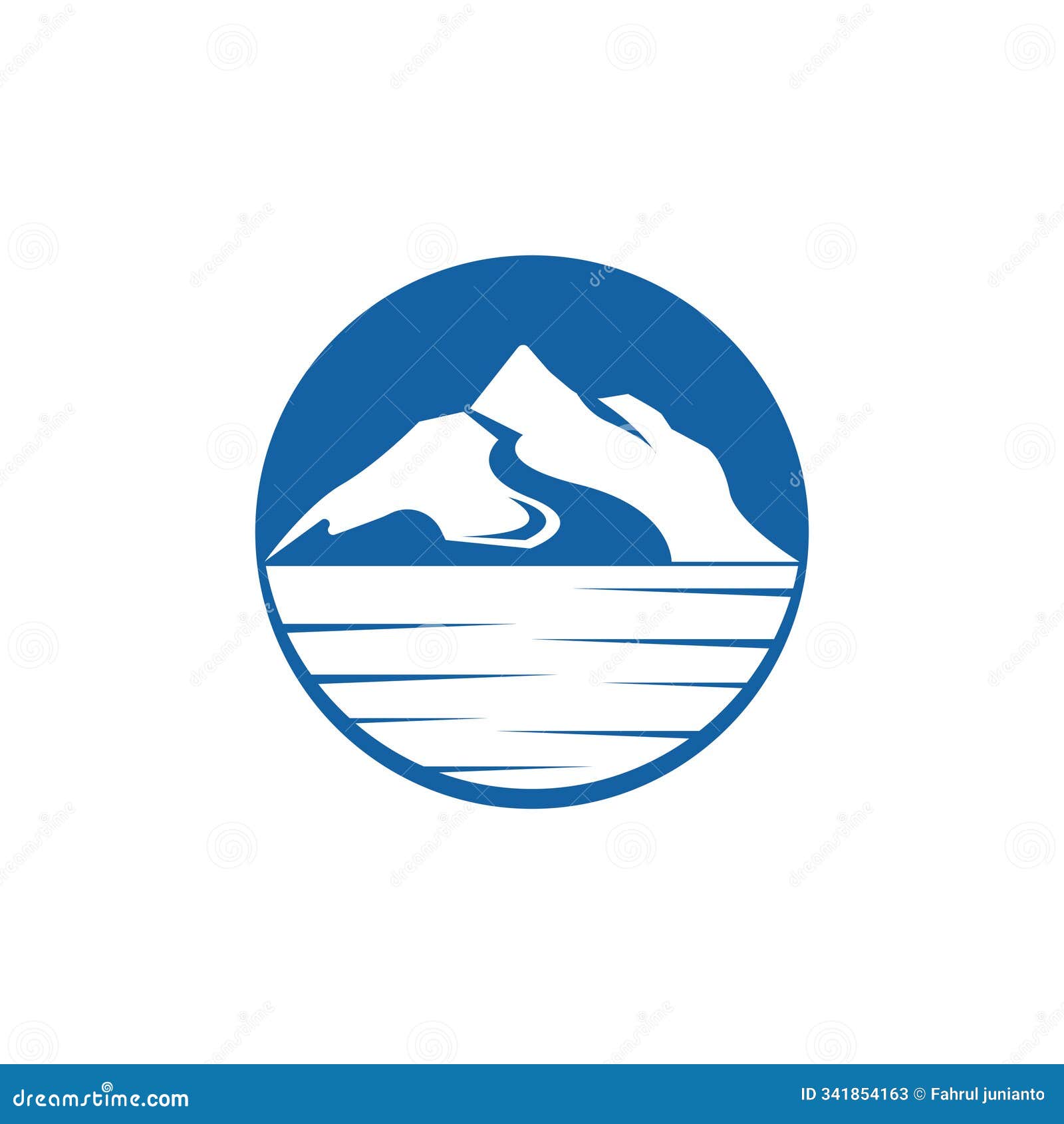 River Mountain Icon and Symbol Vector Illustration Stock Illustration ...