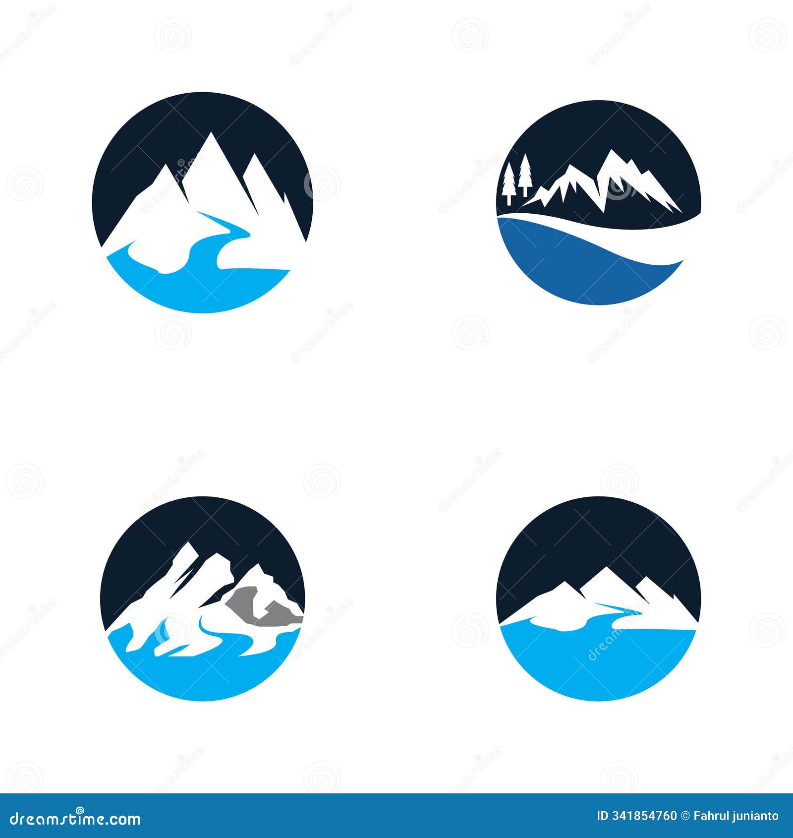 River Mountain Icon and Symbol Vector Illustration Stock Illustration ...