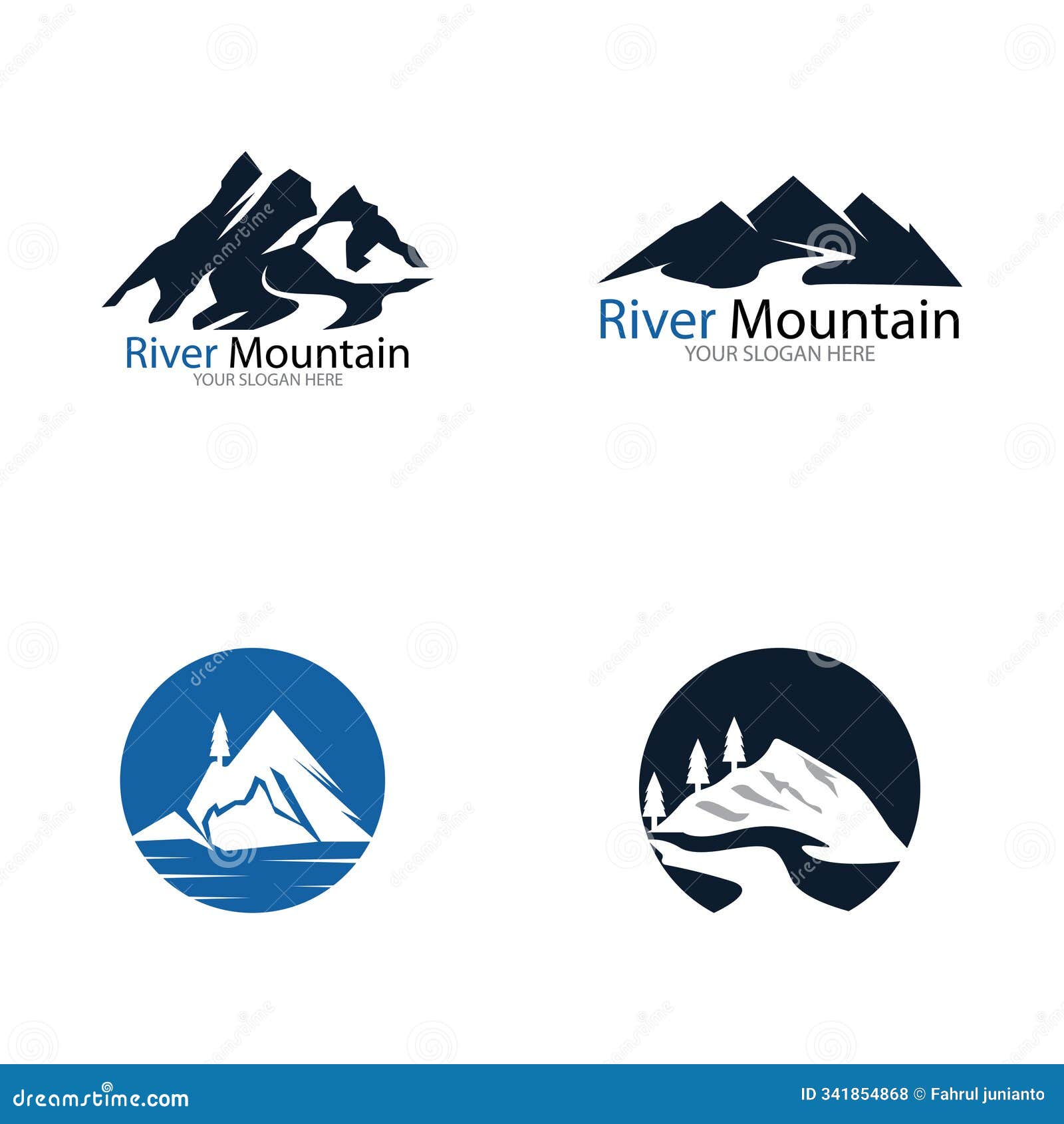 River Mountain Icon and Symbol Vector Illustration Stock Illustration ...