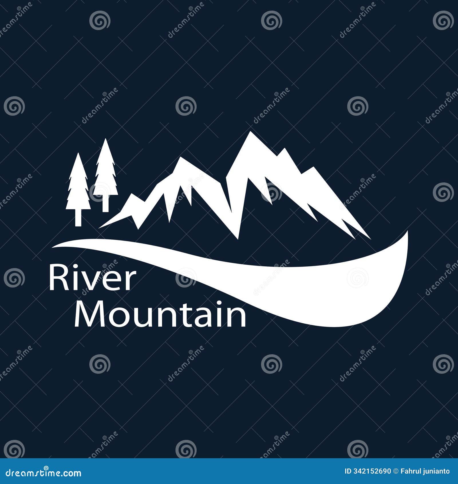 River Mountain Icon and Symbol Vector Illustration Stock Illustration ...