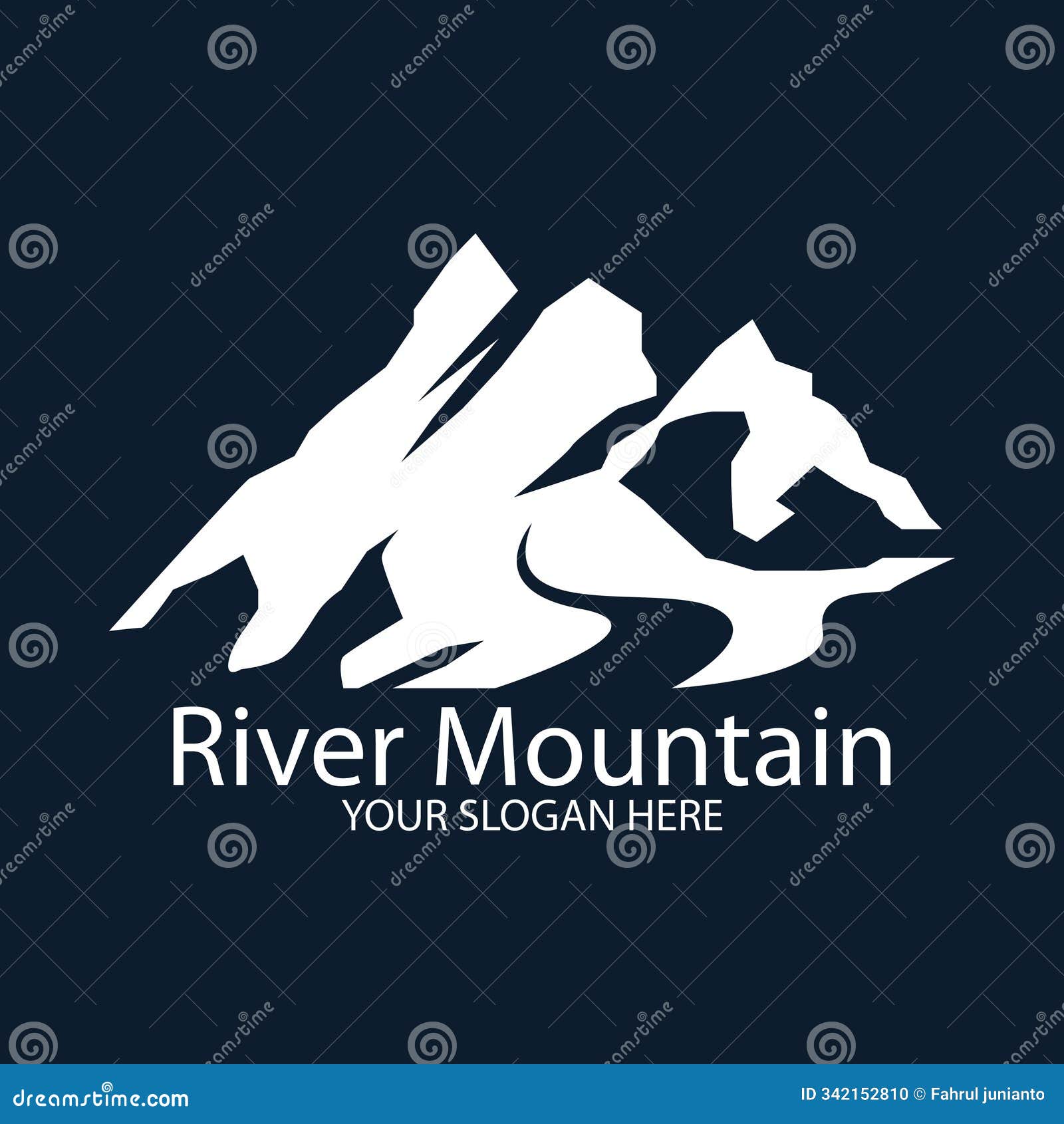 River Mountain Icon and Symbol Vector Illustration Stock Illustration ...