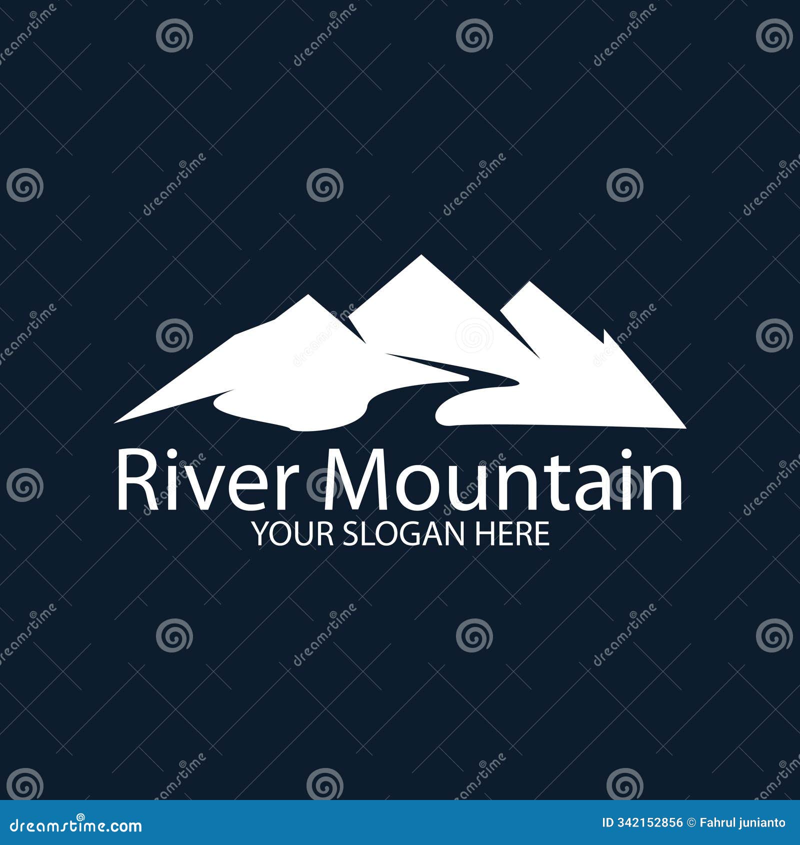 River Mountain Icon and Symbol Vector Illustration Stock Illustration ...