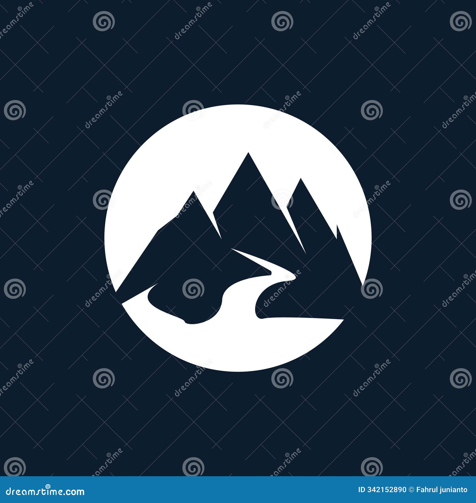 River Mountain Icon and Symbol Vector Illustration Stock Illustration ...