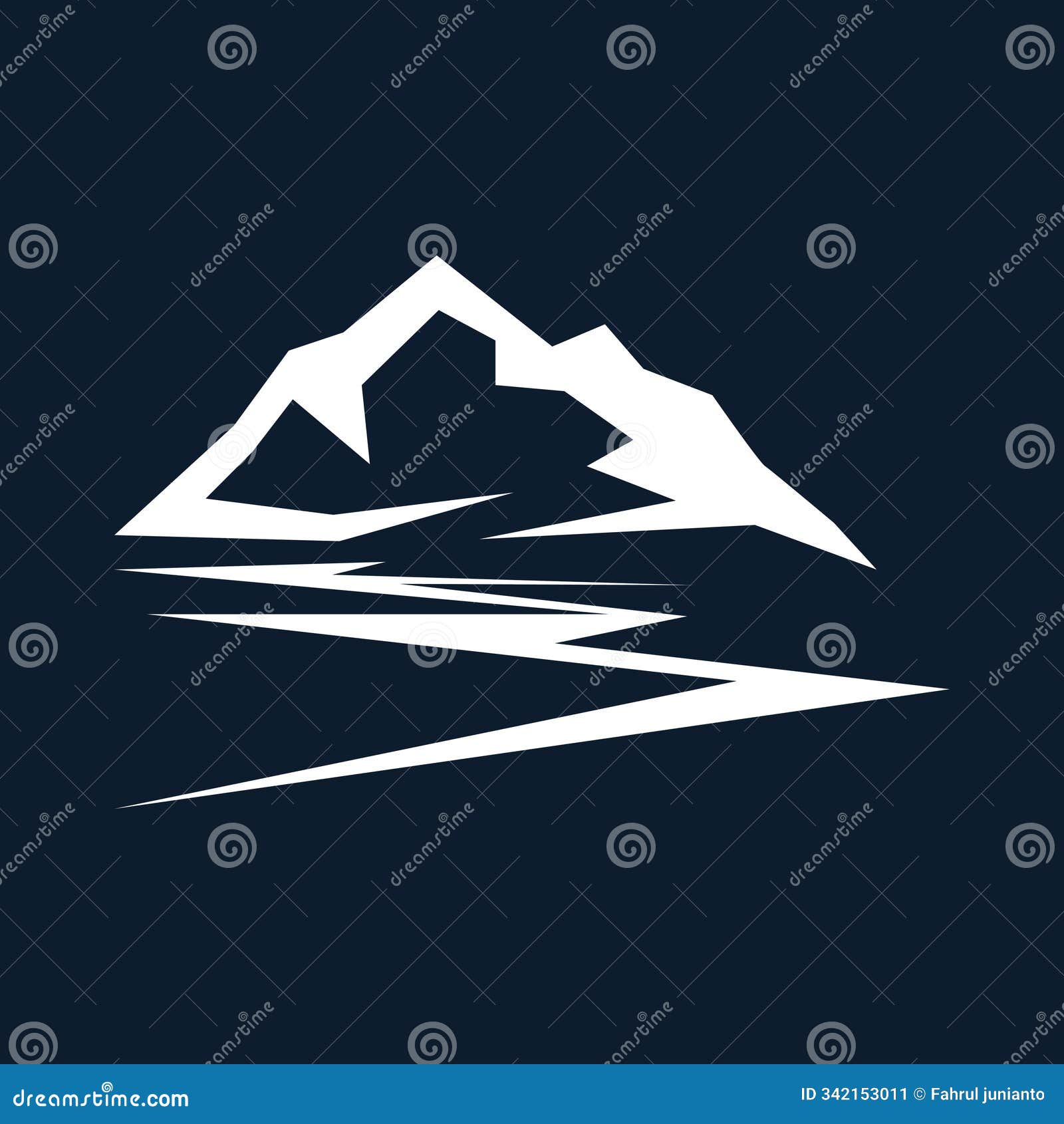 River Mountain Icon and Symbol Vector Illustration Stock Illustration ...