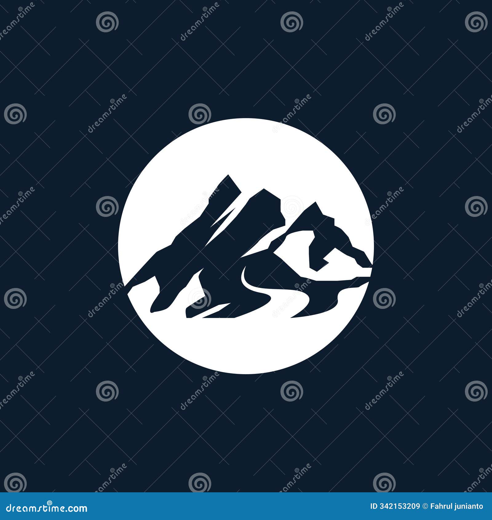 River Mountain Icon and Symbol Vector Illustration Stock Illustration ...
