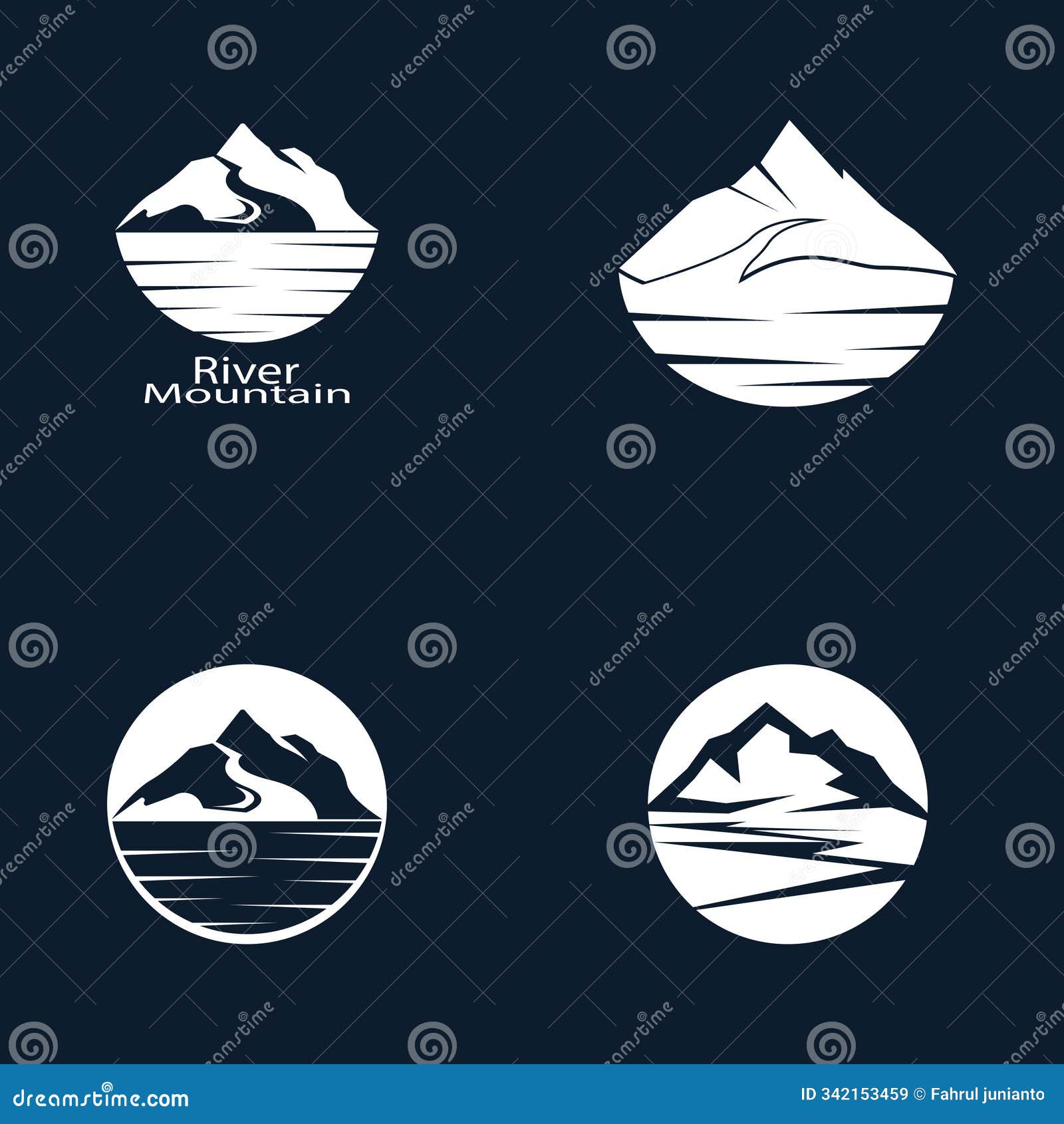 River Mountain Icon and Symbol Vector Illustration Stock Illustration ...