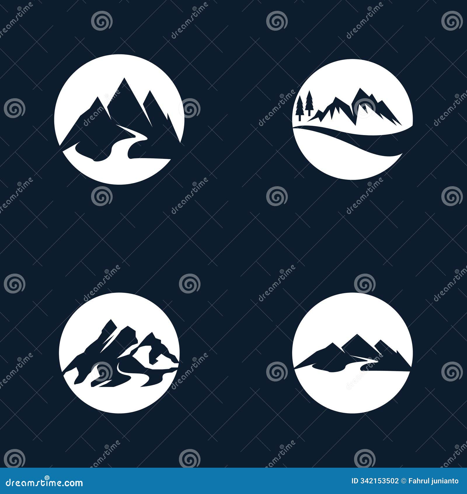 River Mountain Icon and Symbol Vector Illustration Stock Illustration ...