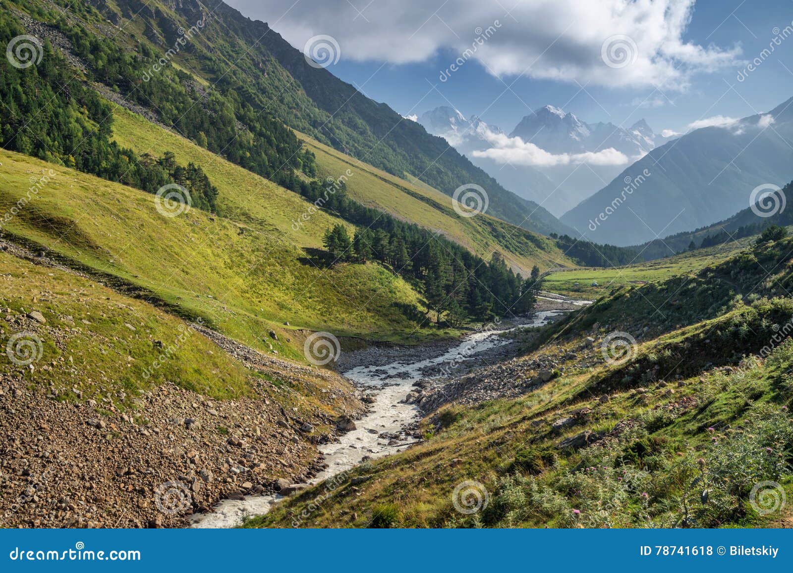 River in the Mountain Valley Stock Photo - Image of natural, creek ...
