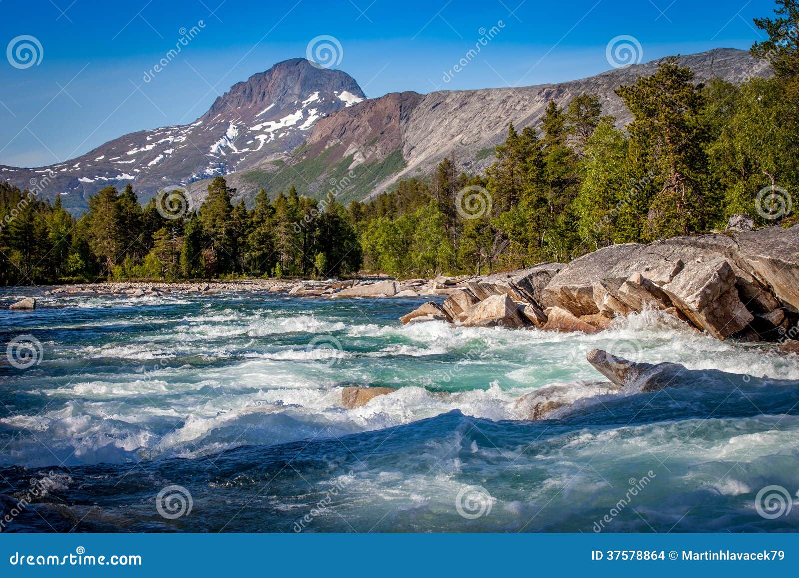 River with Mountains in the Back Stock Photo - Image of road, water ...