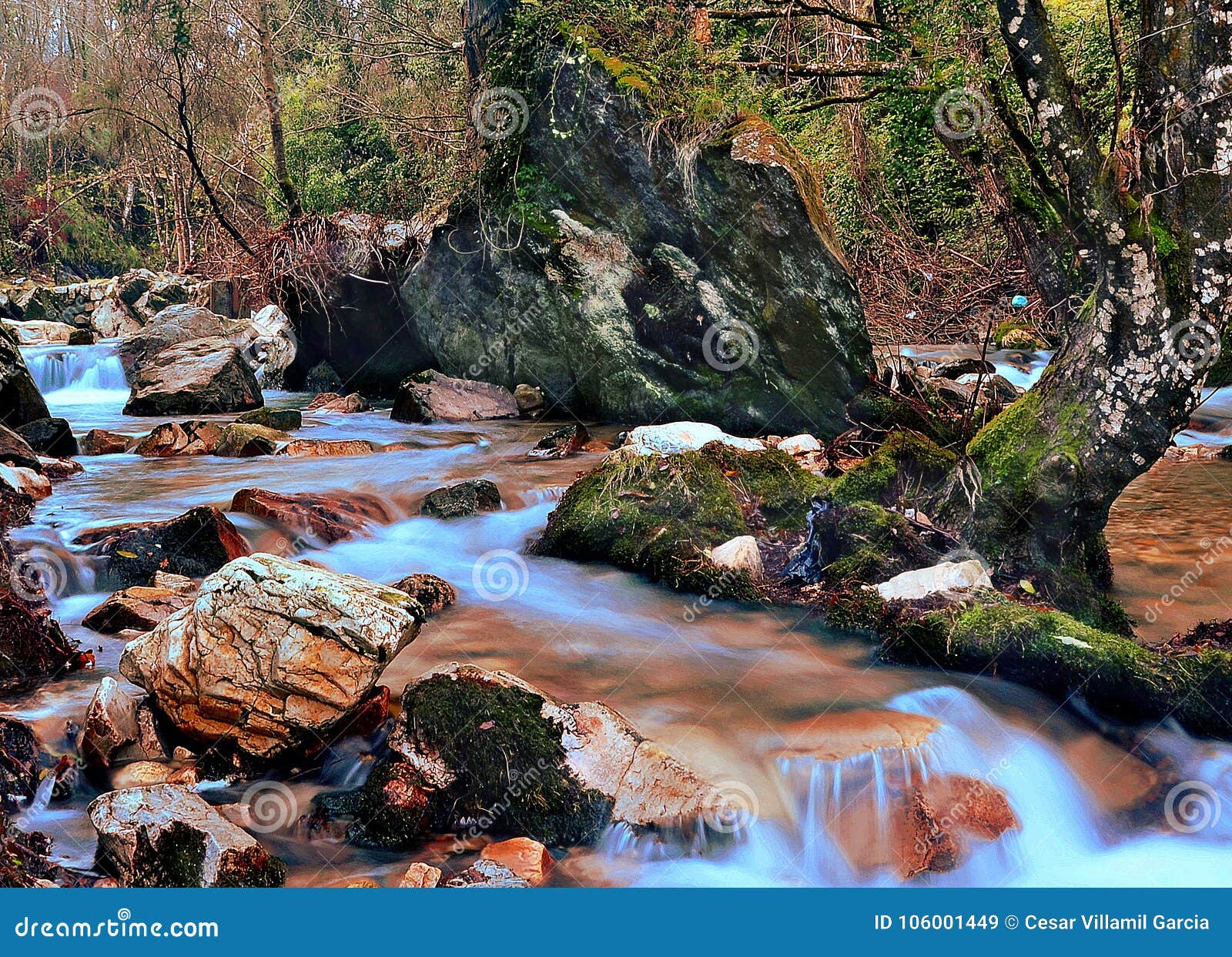 River of Mountains with Stones Stock Image - Image of panorama ...