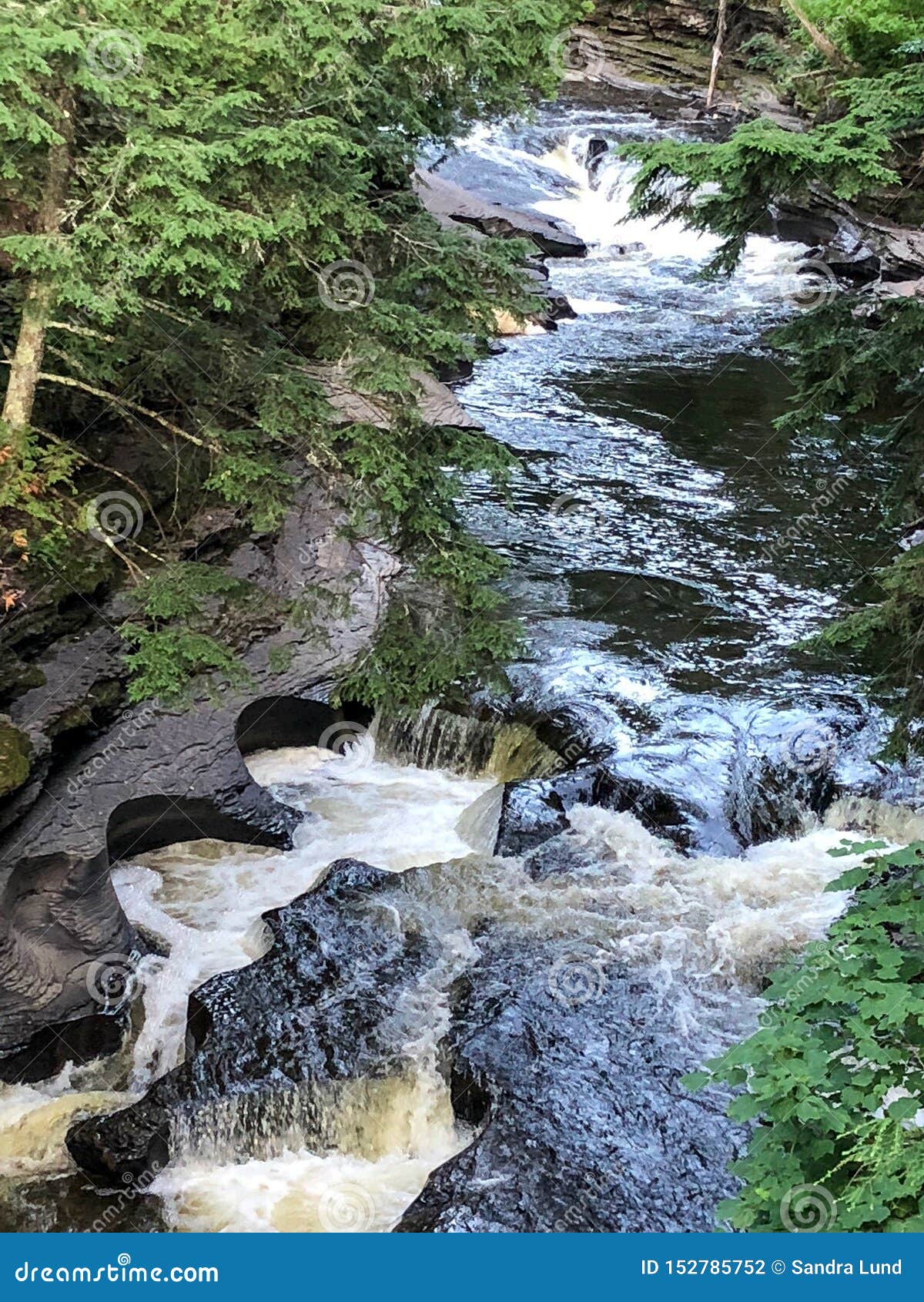 River with Multiple Small Waterfalls Stock Photo - Image of foamy ...