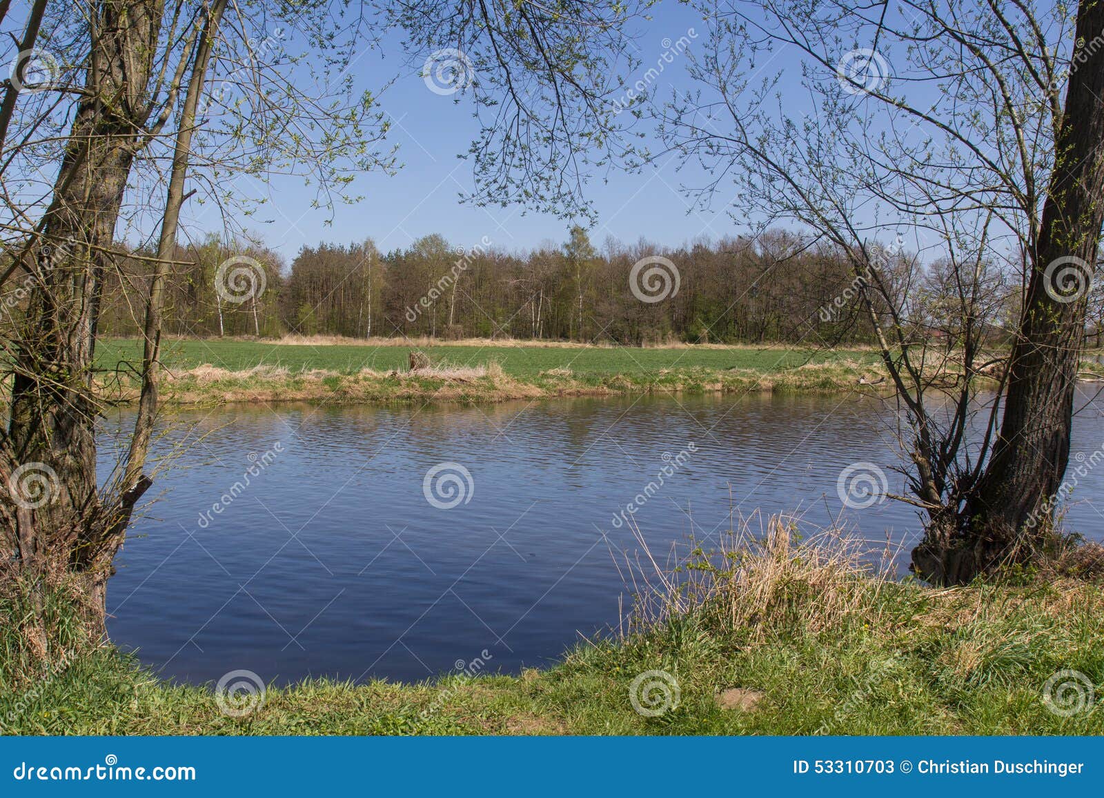 River Naab in Spring stock image. Image of clouds, colorful - 53310703