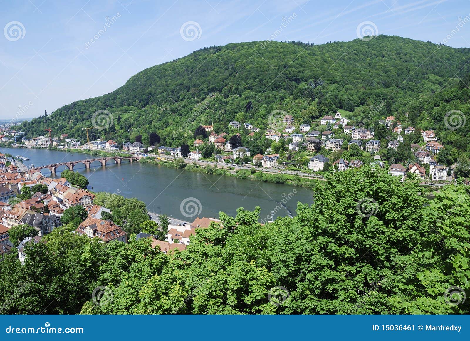 River Neckar stock image. Image of germany, water, hill - 15036461