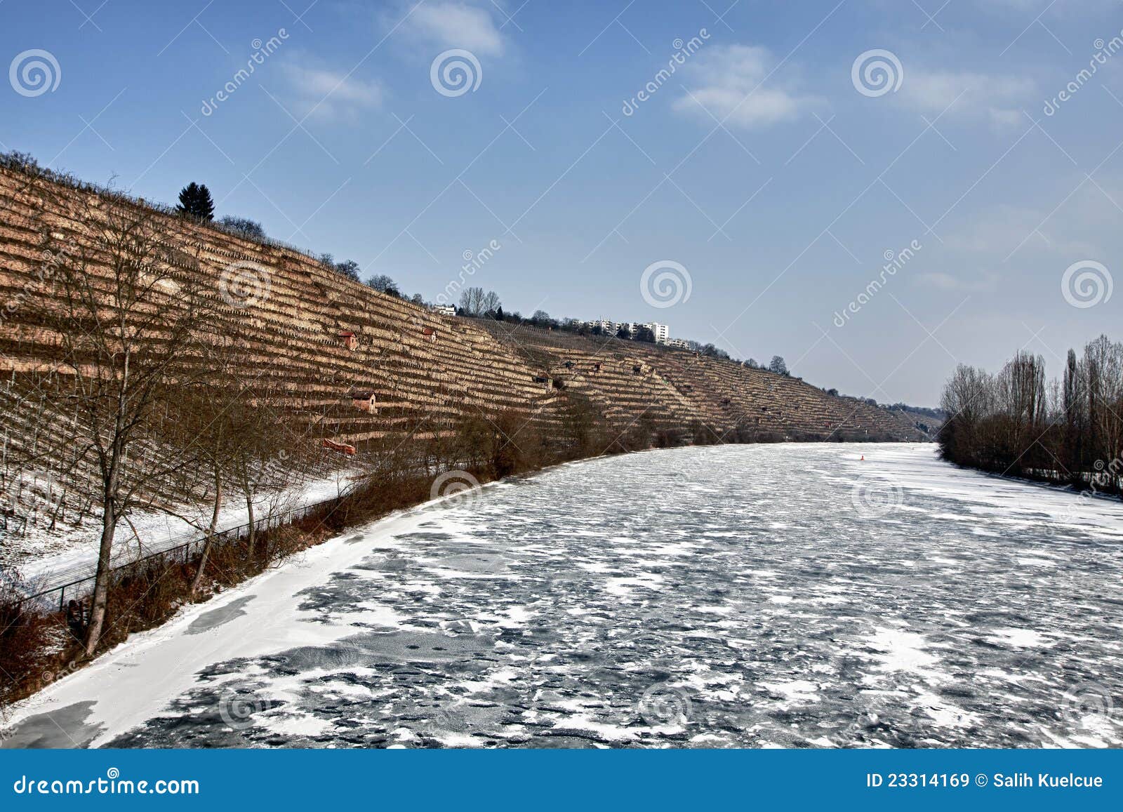 River Neckar stock image. Image of necker, snow, winegrowing - 23314169