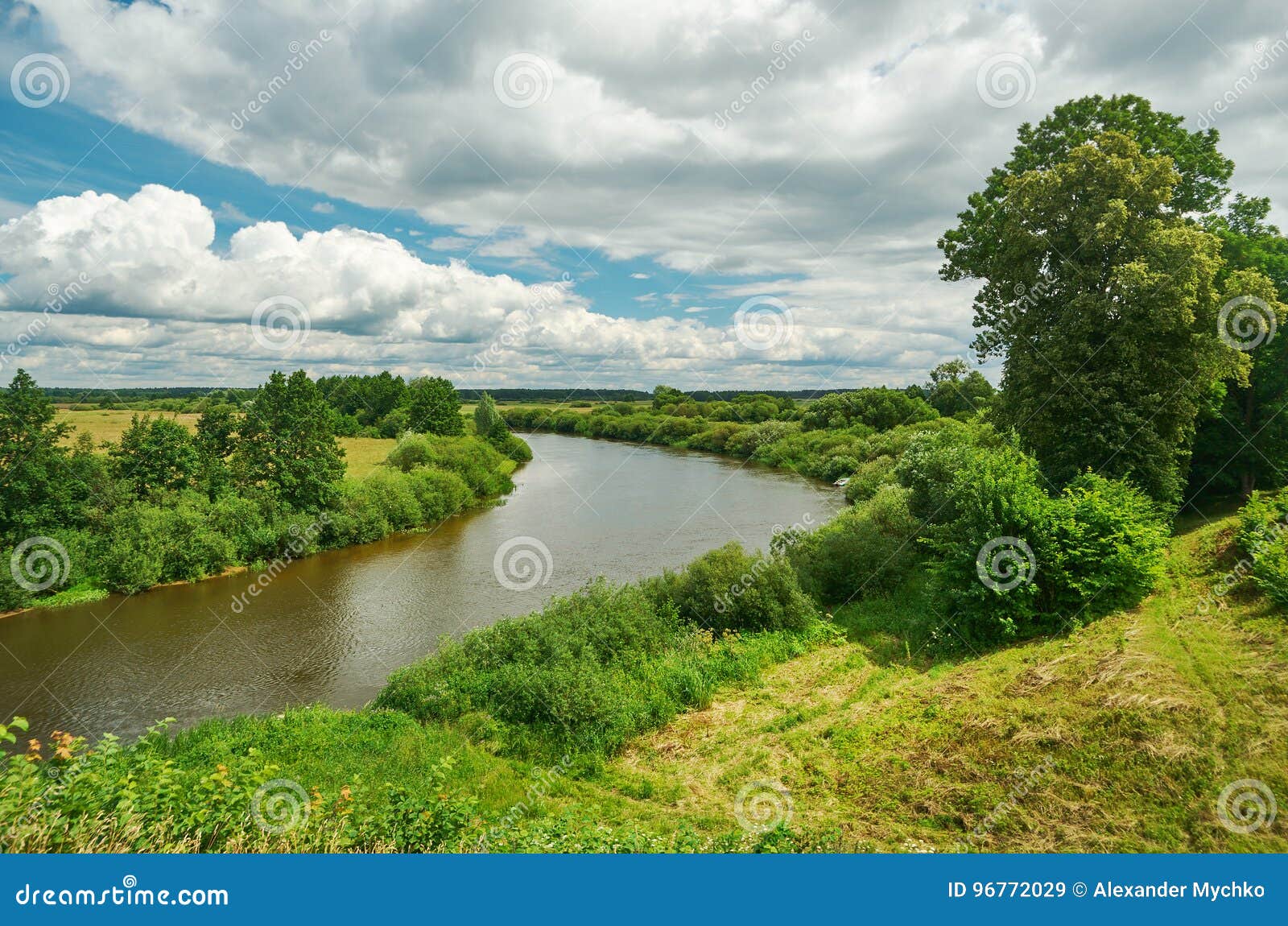 River Neman , Belarus. stock image. Image of reflection - 96772029