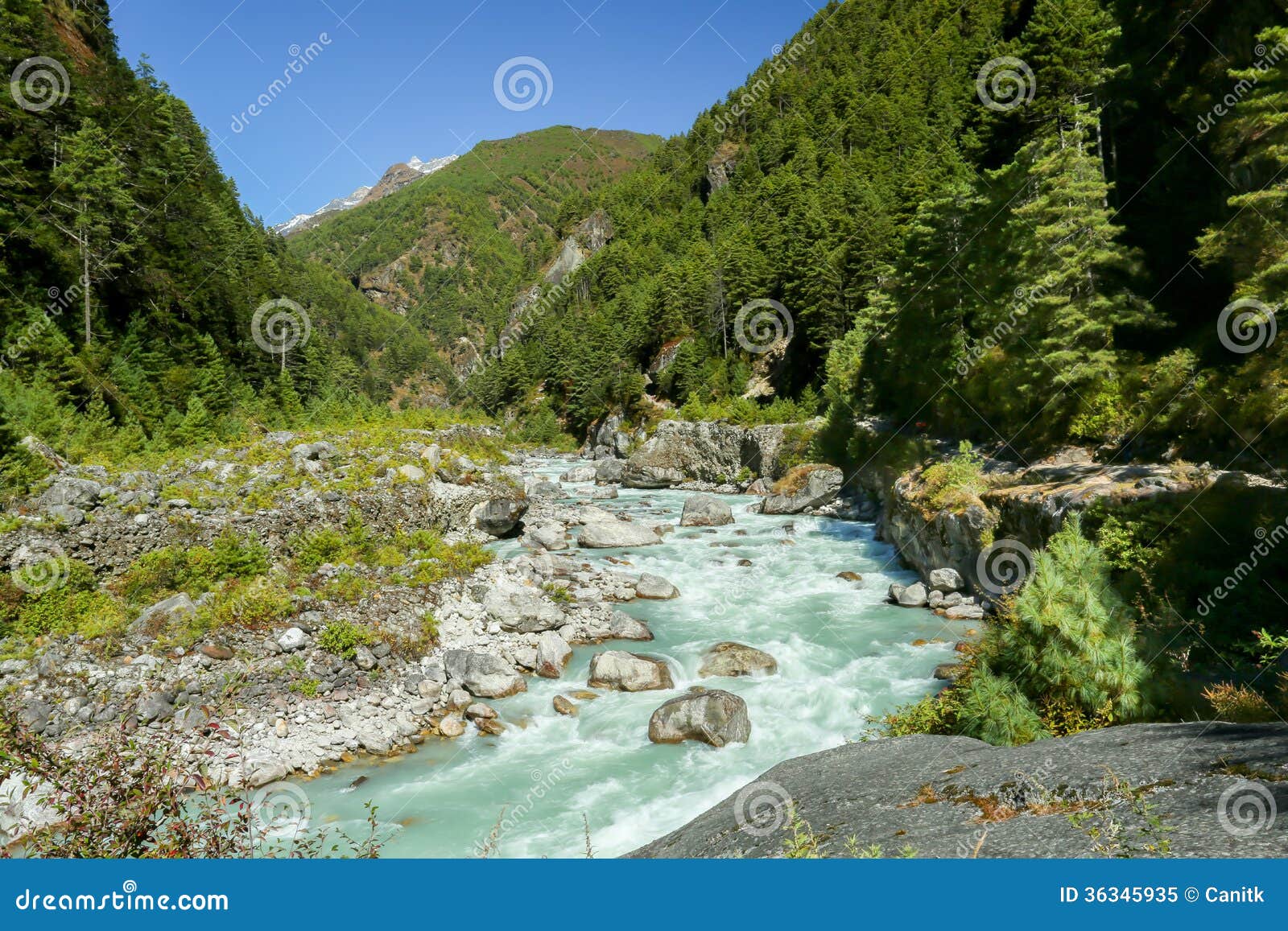 River from Nepal in Everest Trek Stock Image - Image of national ...