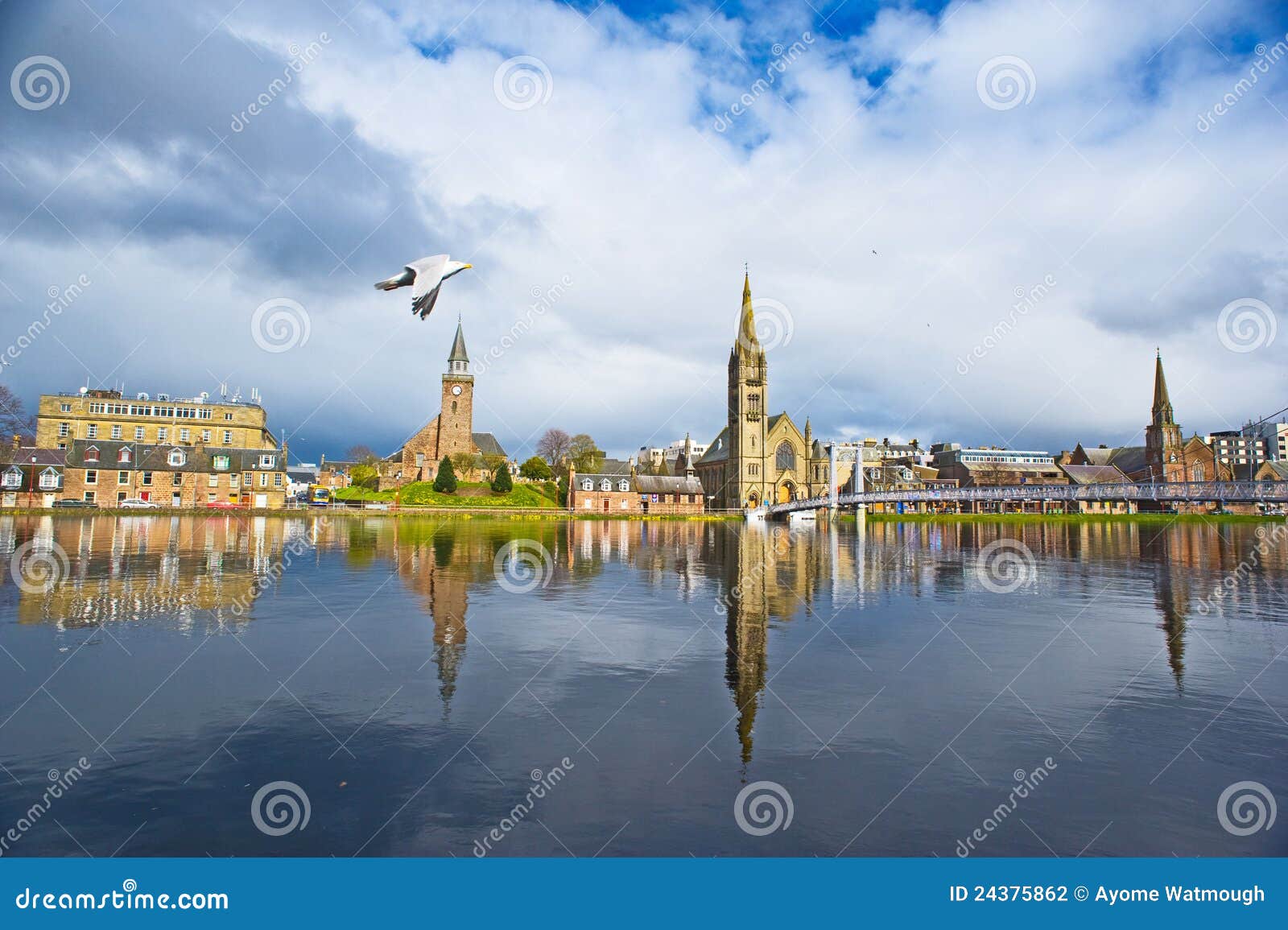 River Ness at high tide stock photo. Image of reflections - 24375862