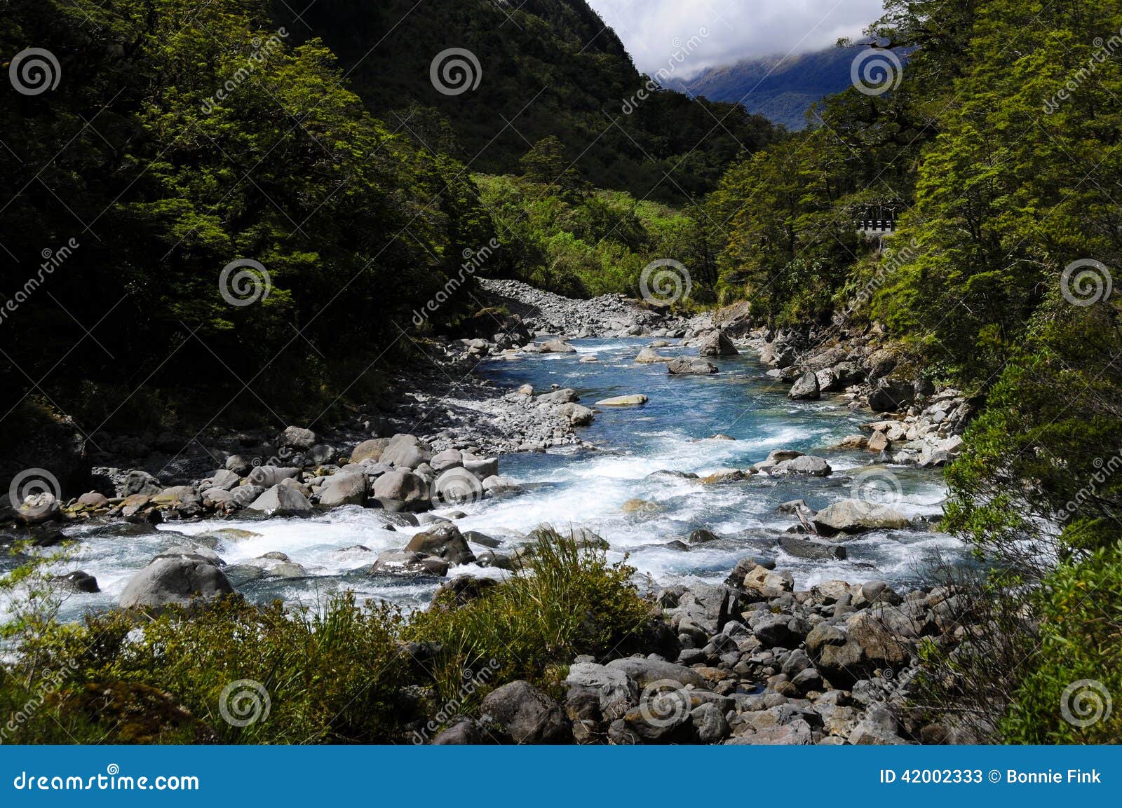 River in New Zealand stock image. Image of blue, clouds - 42002333