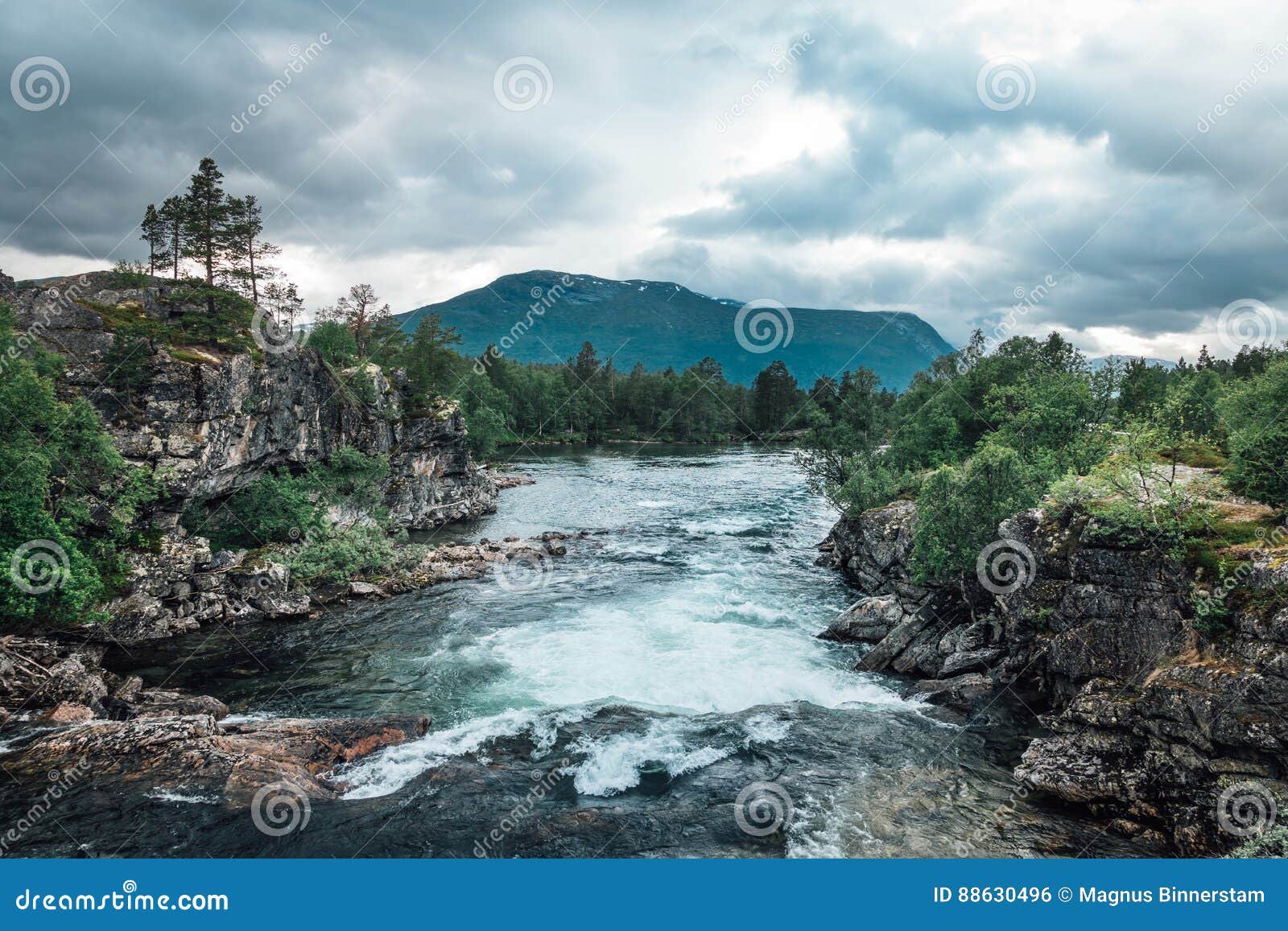 River in Norway stock photo. Image of mountain, woods - 88630496