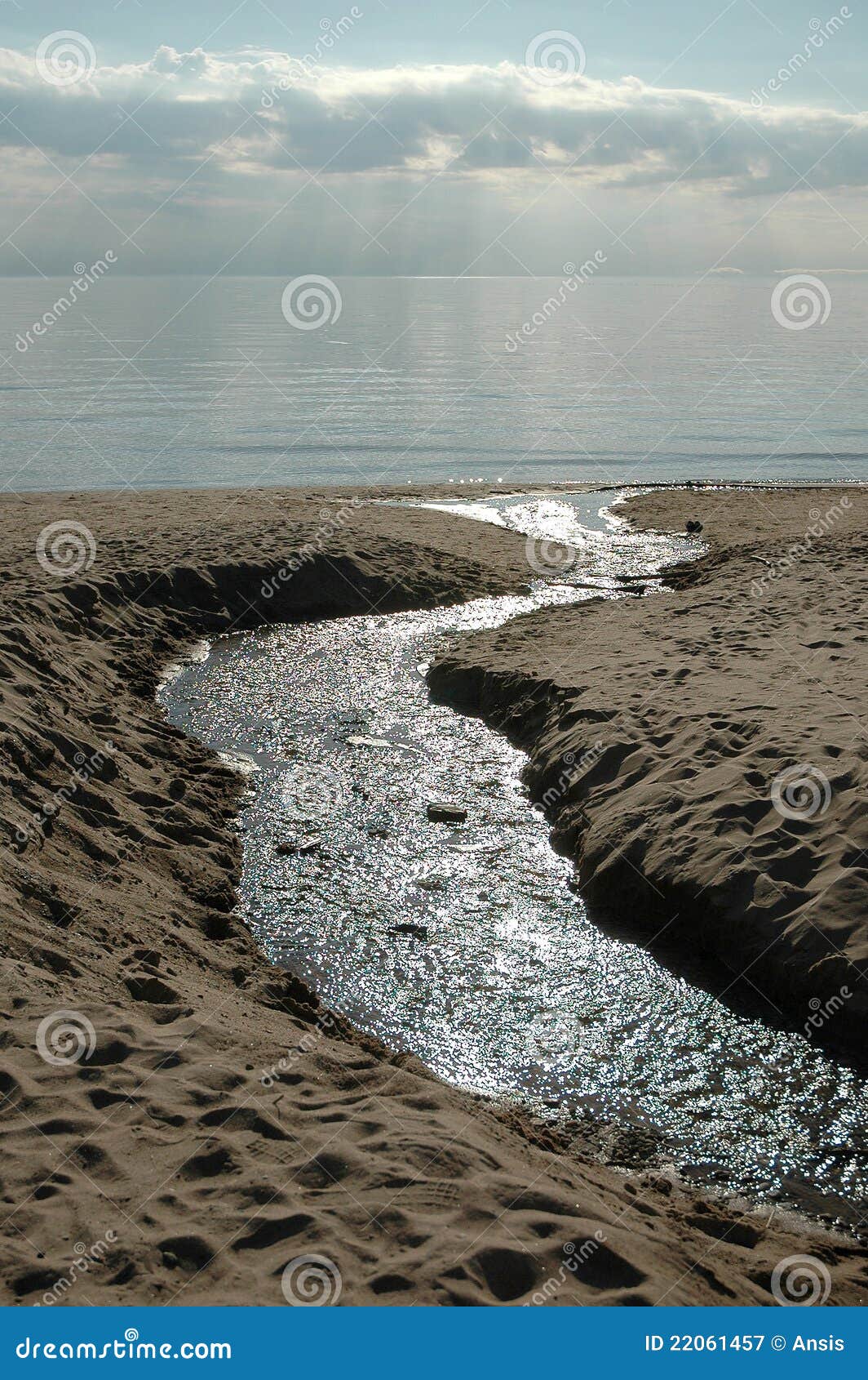 River outfall in sea stock image. Image of clouds, reflexion - 22061457