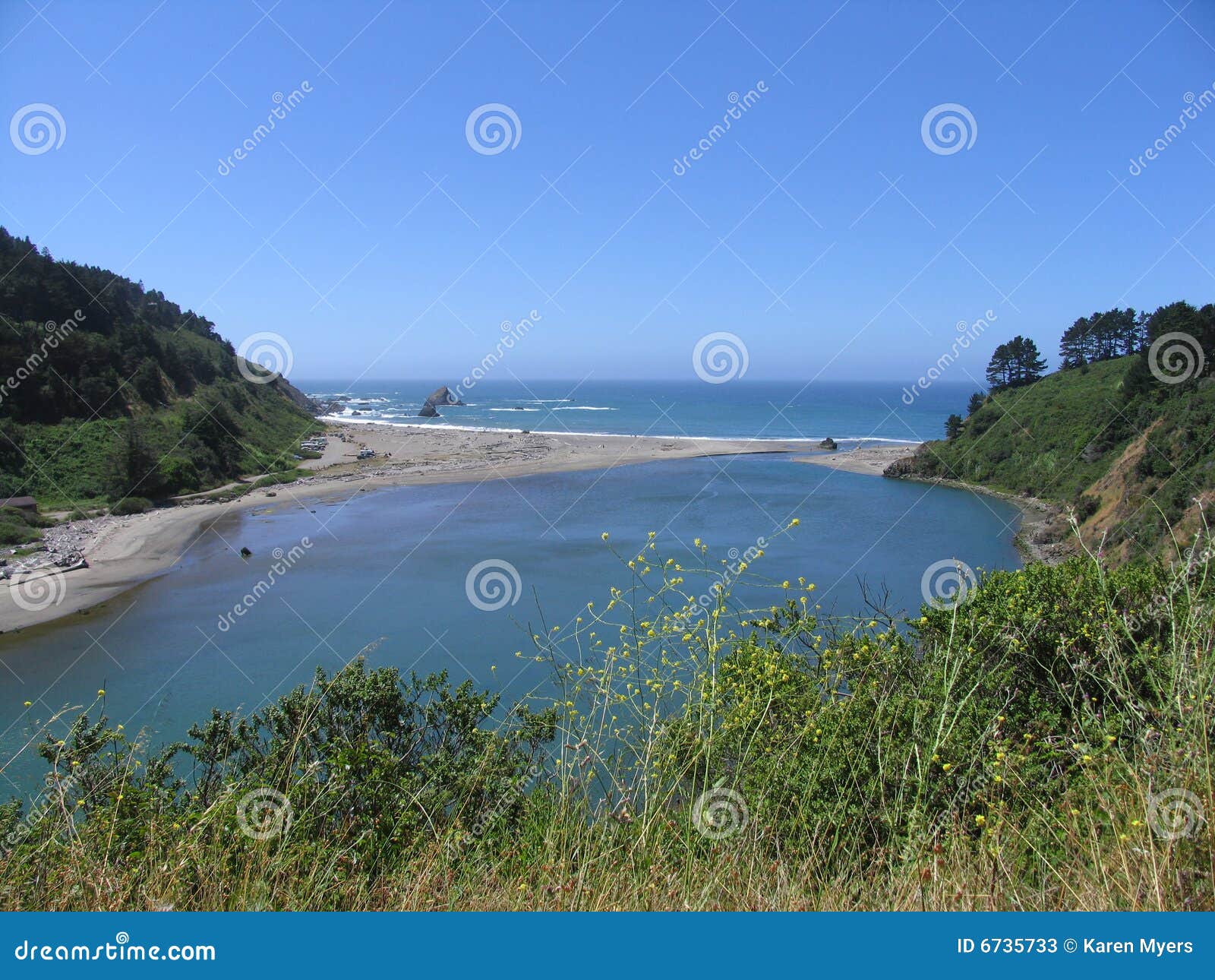 River Outlet Near Mendocino Stock Image - Image of inlet, beach: 6735733
