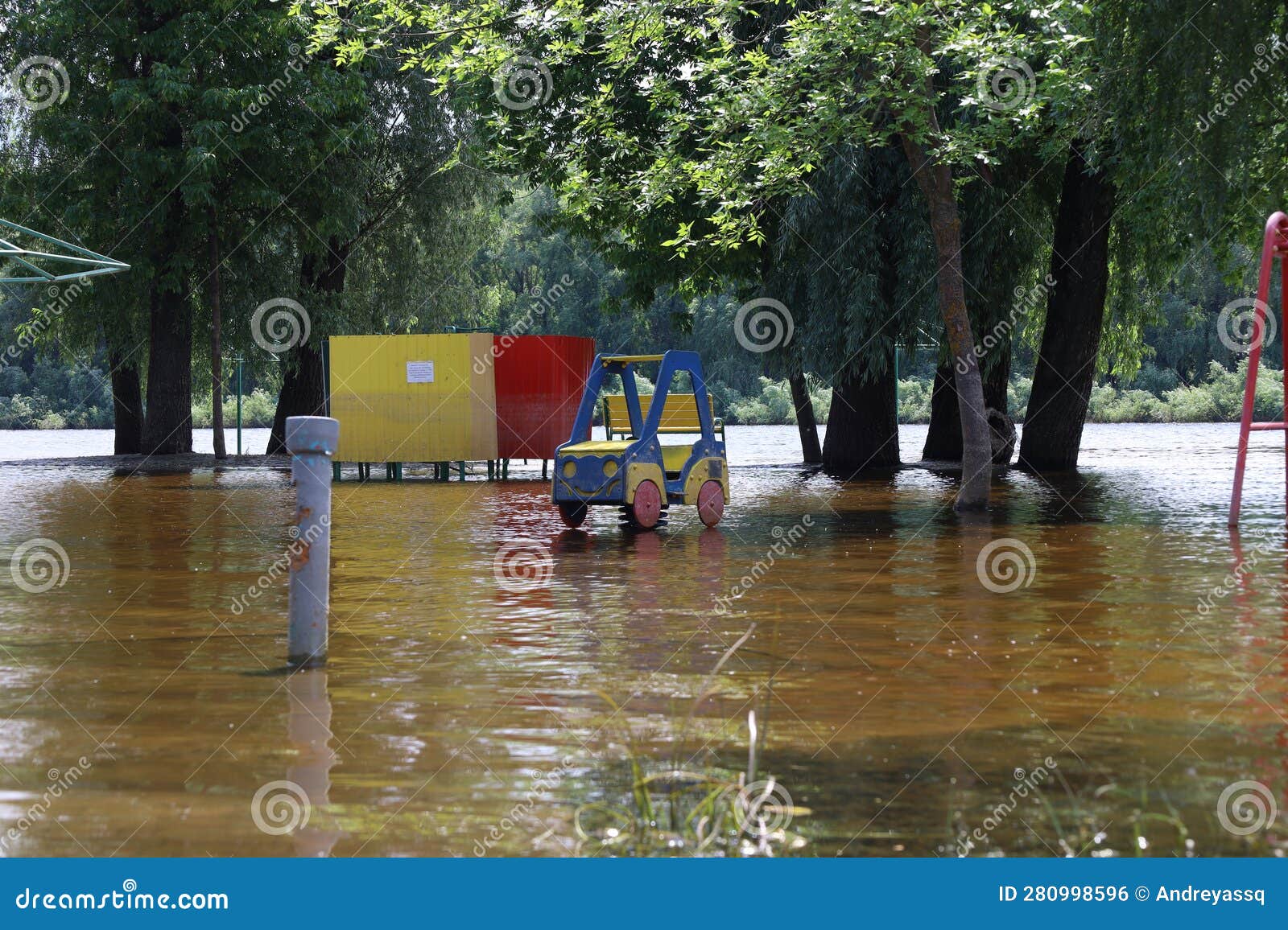 The Consequences of Flooding in the Park, River Overflow after Heavy ...