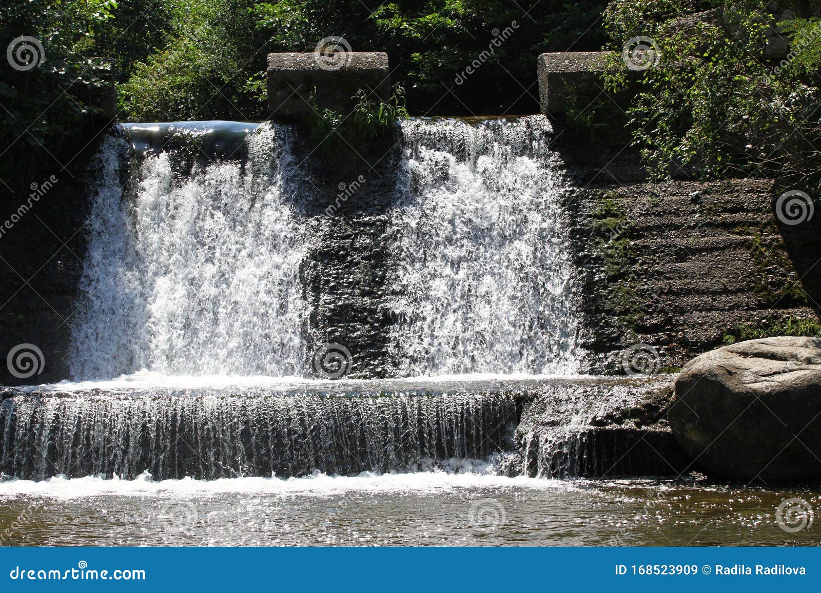 River Overflow or a Small Dam Overflow. Water Supply Stock Image ...