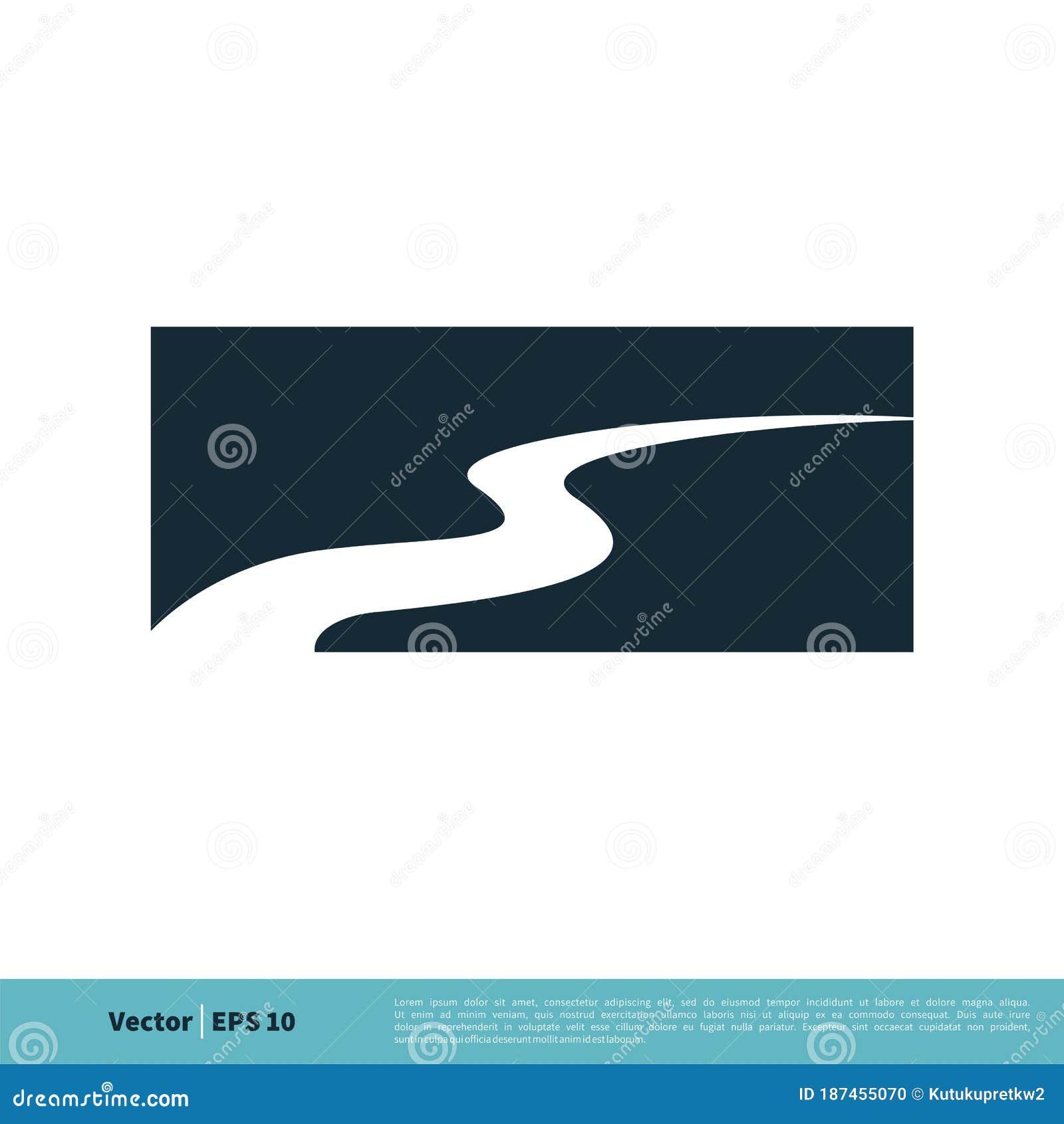 River Pathway / Creek Icon Vector Logo Template Illustration Design ...