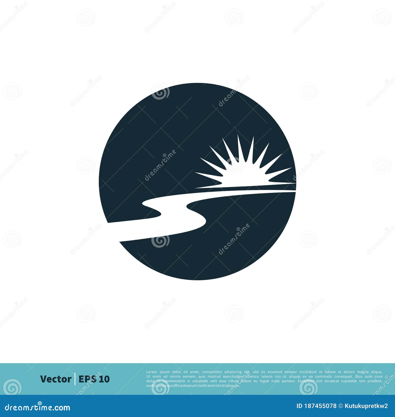 River Pathway / Creek Icon Vector Logo Template Illustration Design ...