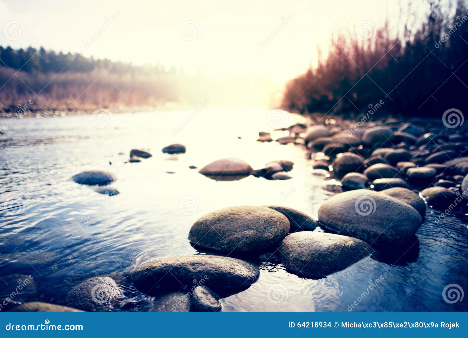 River with pebbles stock photo. Image of abstract, natural - 64218934