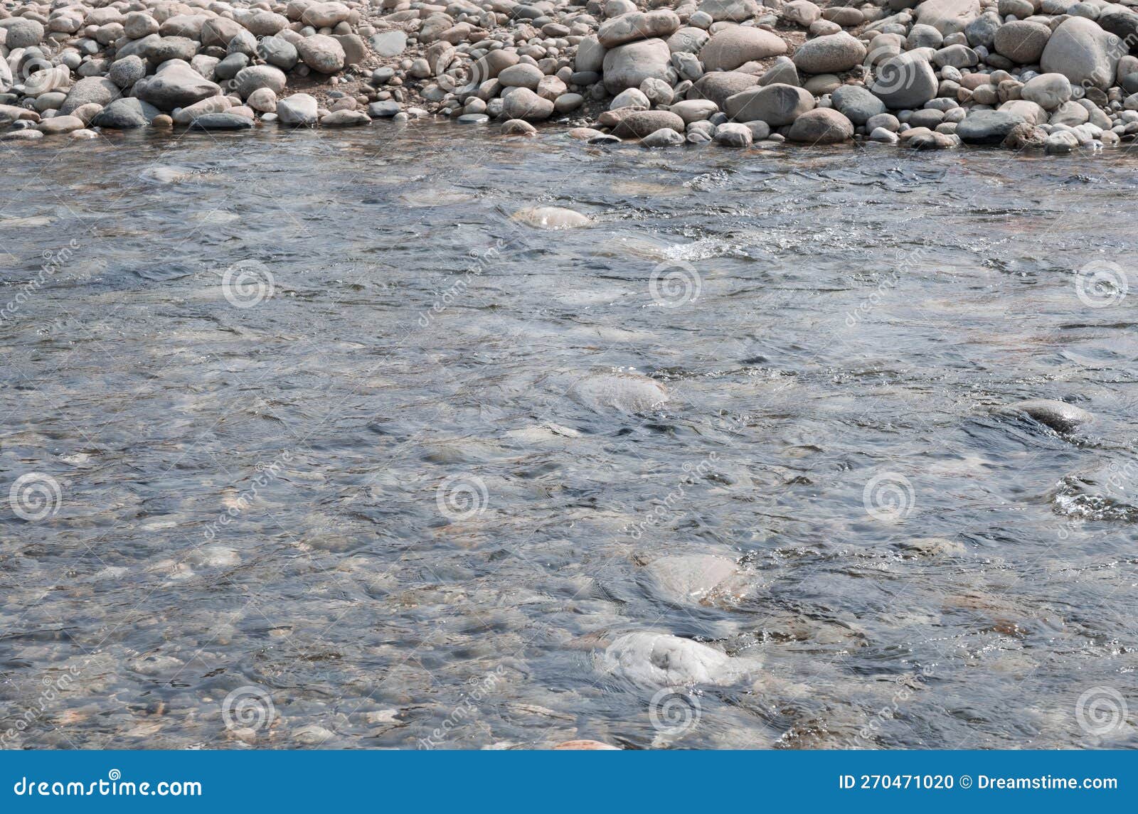 River with Pebbles and Ripples in the Water. Background Stock Photo ...