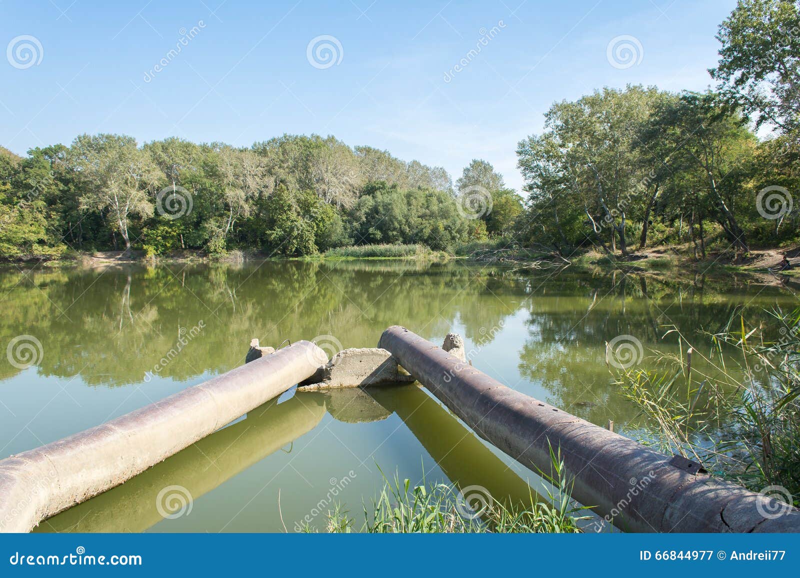 River pipe stock image. Image of dirty, fuel, pond, pipe - 66844977