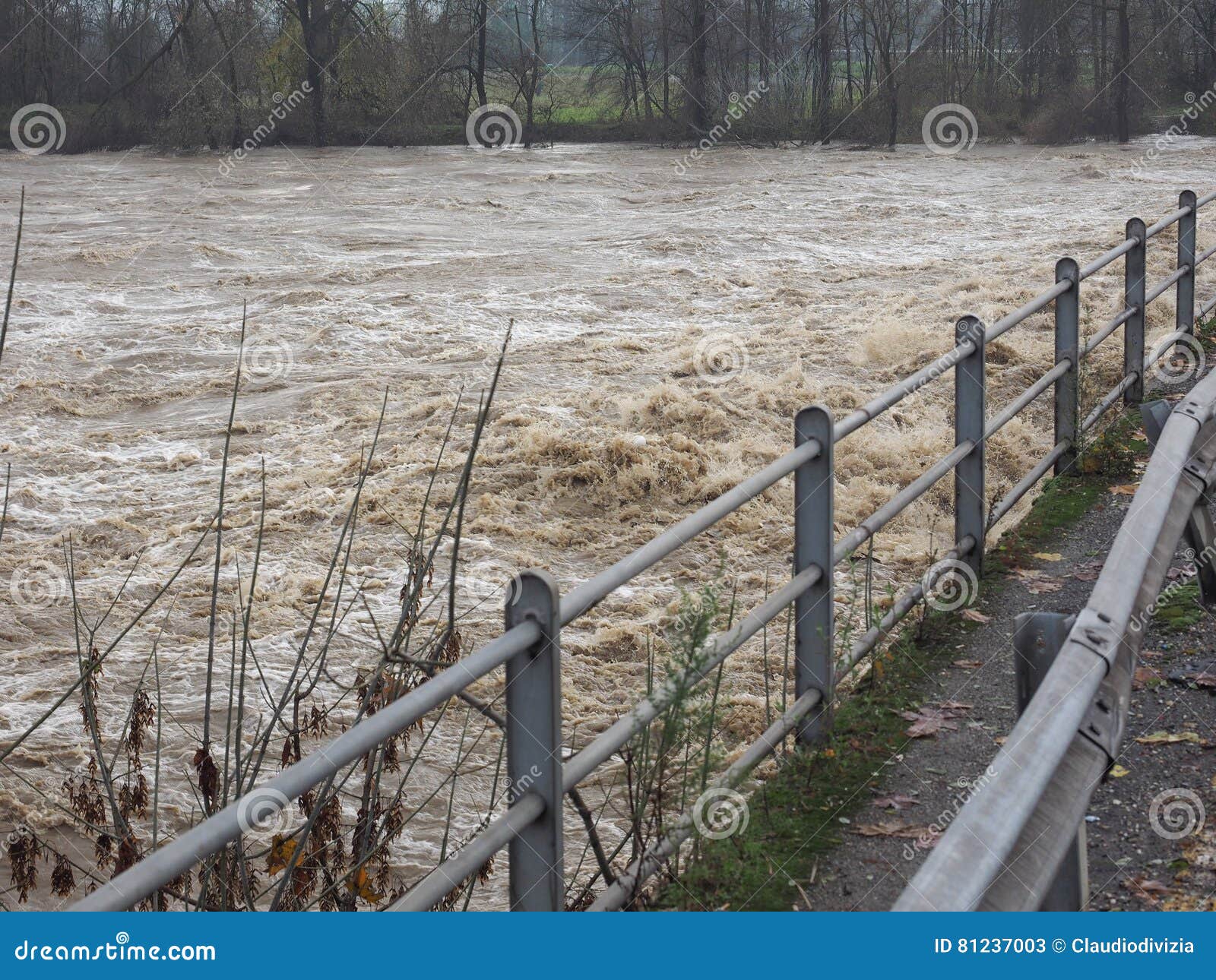 River Po flood in Turin stock image. Image of spate, italian - 81237003